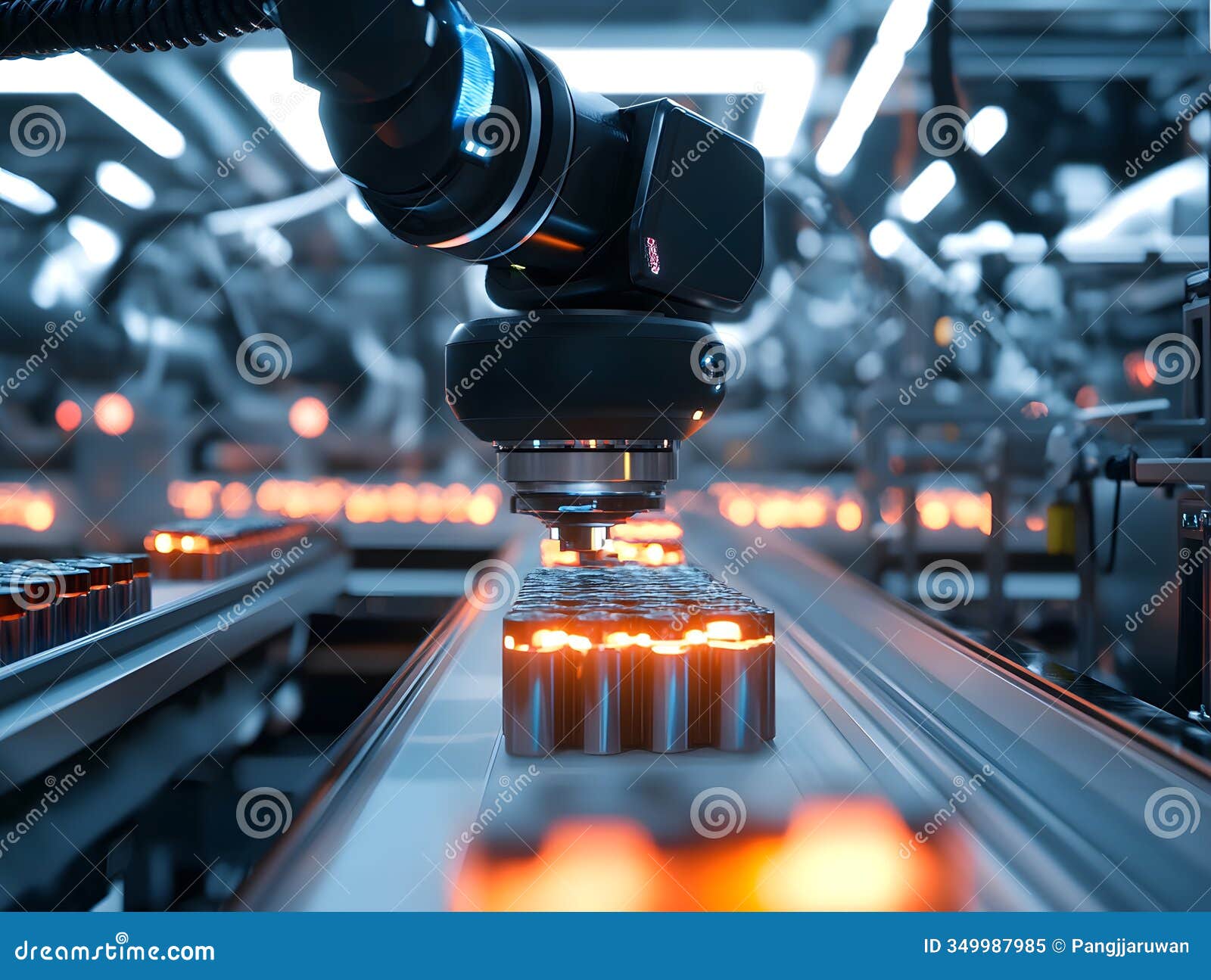 Robotic Camera Performing a 360 Degree Inspection of Products on a ...