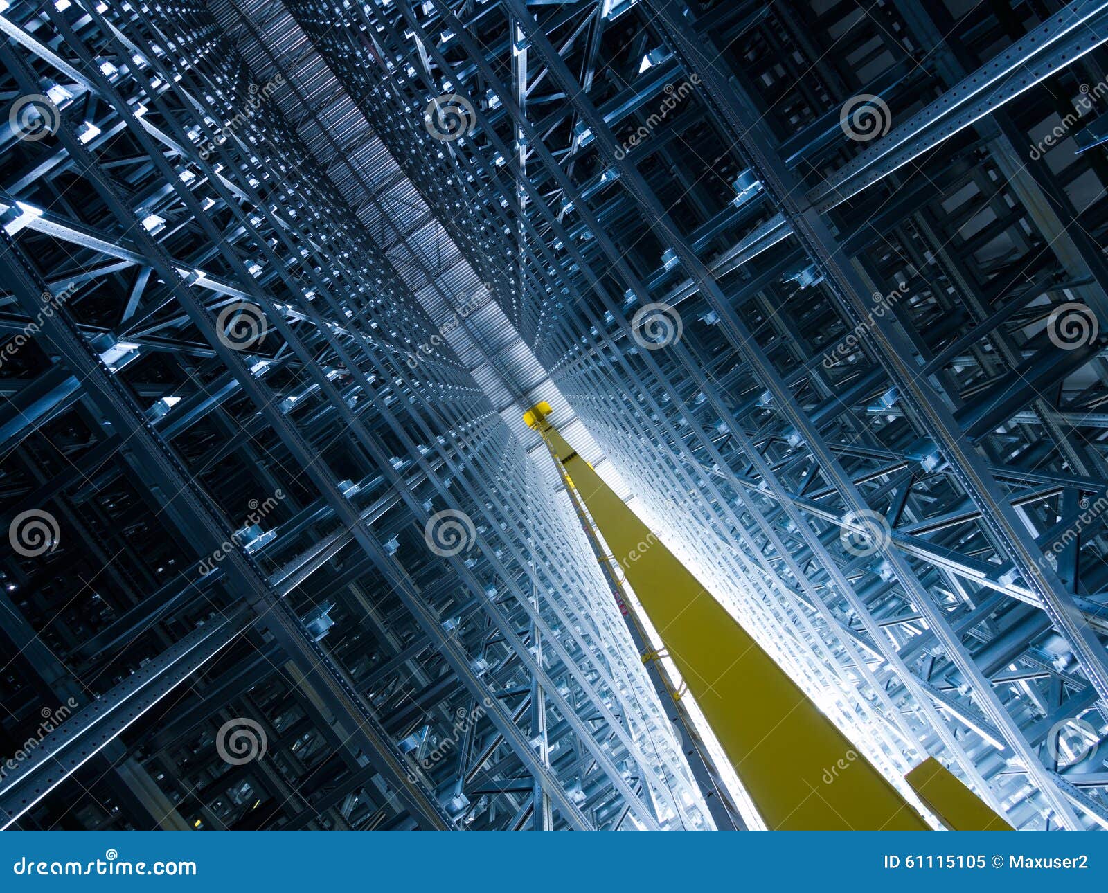 Robotic Cargo Crane Inside of Automated Storehouse Stock Image - Image ...