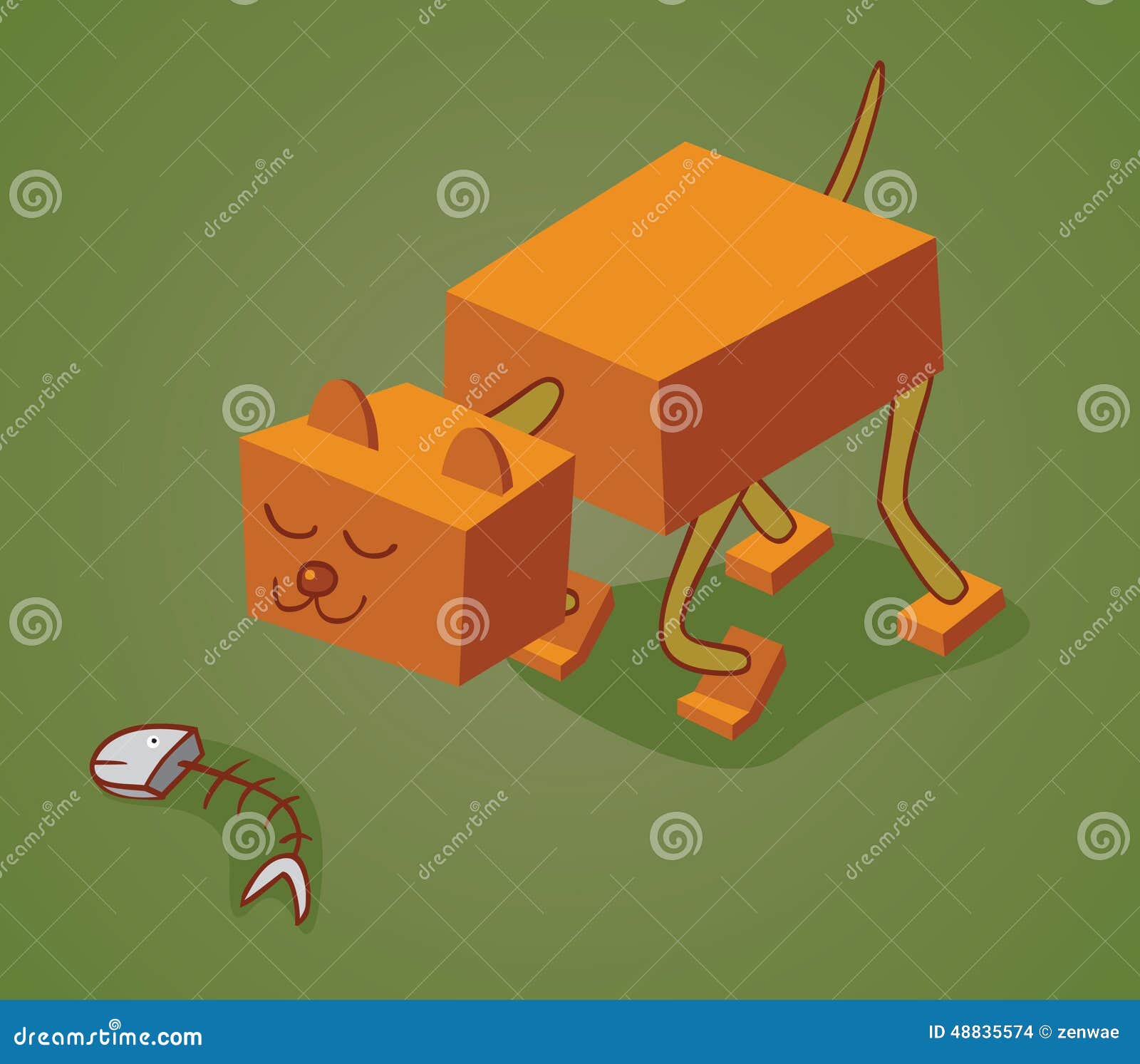 Robotic cat two stock vector. Illustration of cute, fish - 48835574