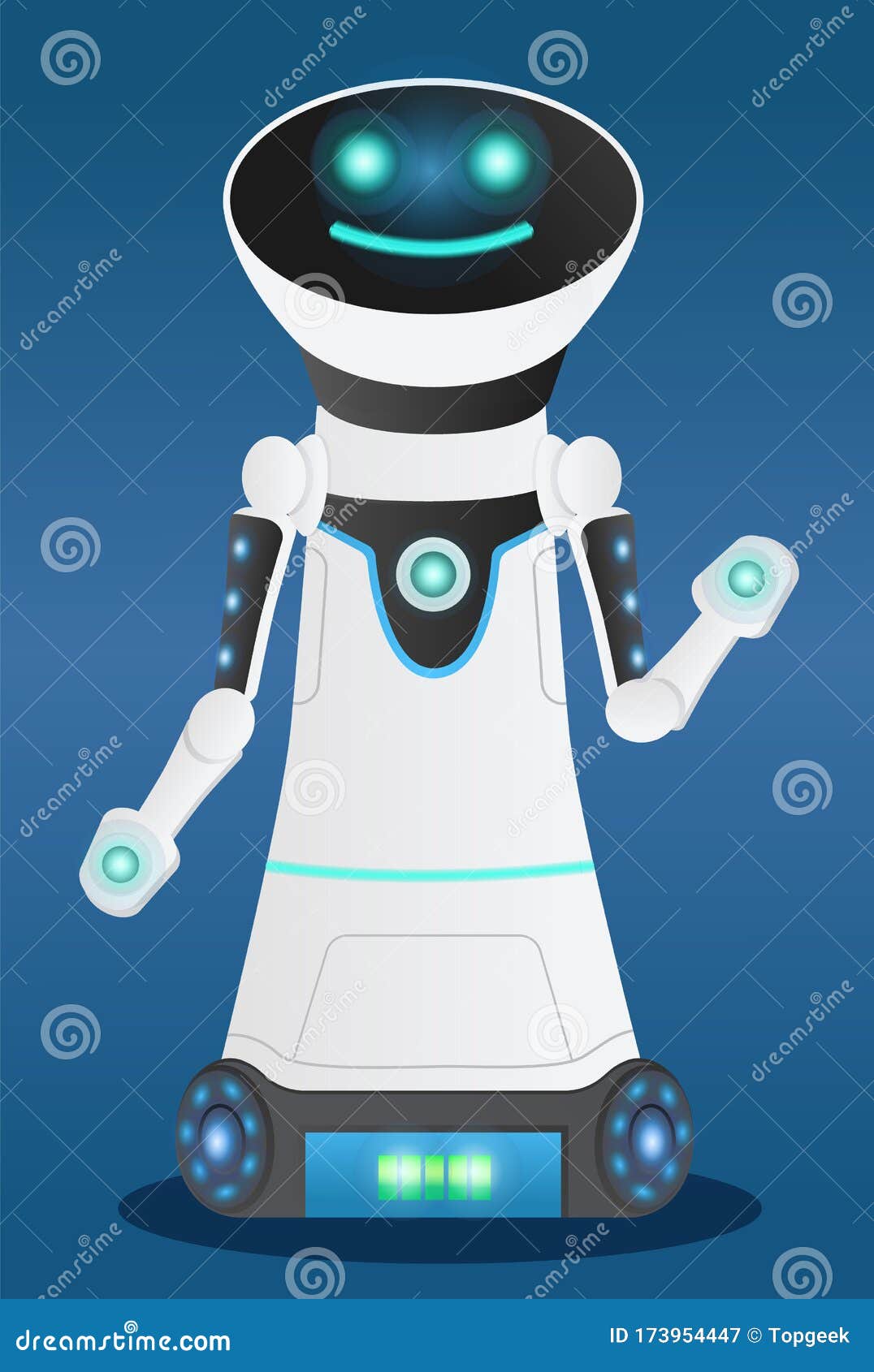Robotic Character with Friendly Face Humanoid Stock Vector ...