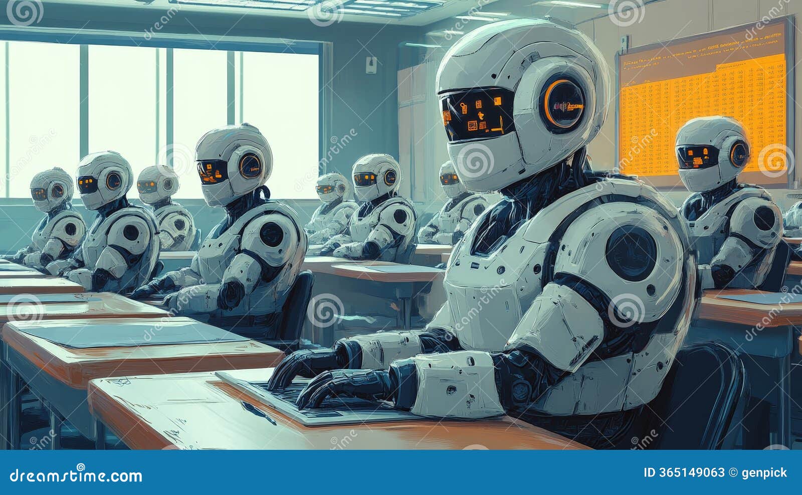 Robotic Class In A Futuristic Classroom Royalty-Free Stock Photo ...