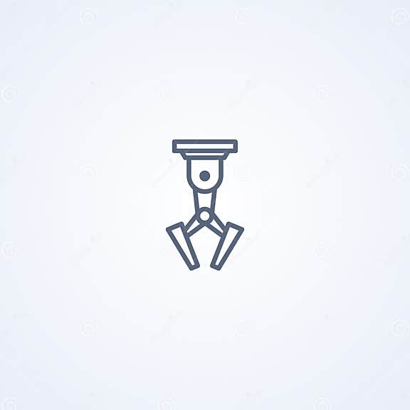 Robotic Claw, Vector Best Gray Line Icon Stock Vector - Illustration of ...