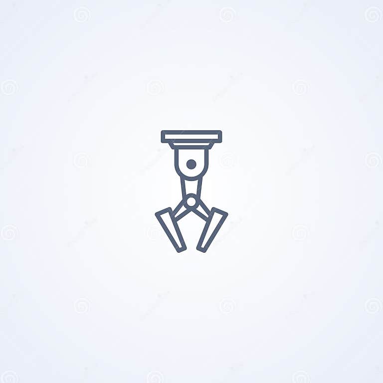 Robotic Claw, Vector Best Gray Line Icon Stock Vector - Illustration of ...