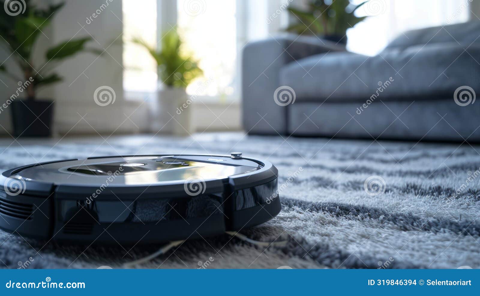 Robotic Cleaner Handling Floor Level Changes Stock Illustration ...