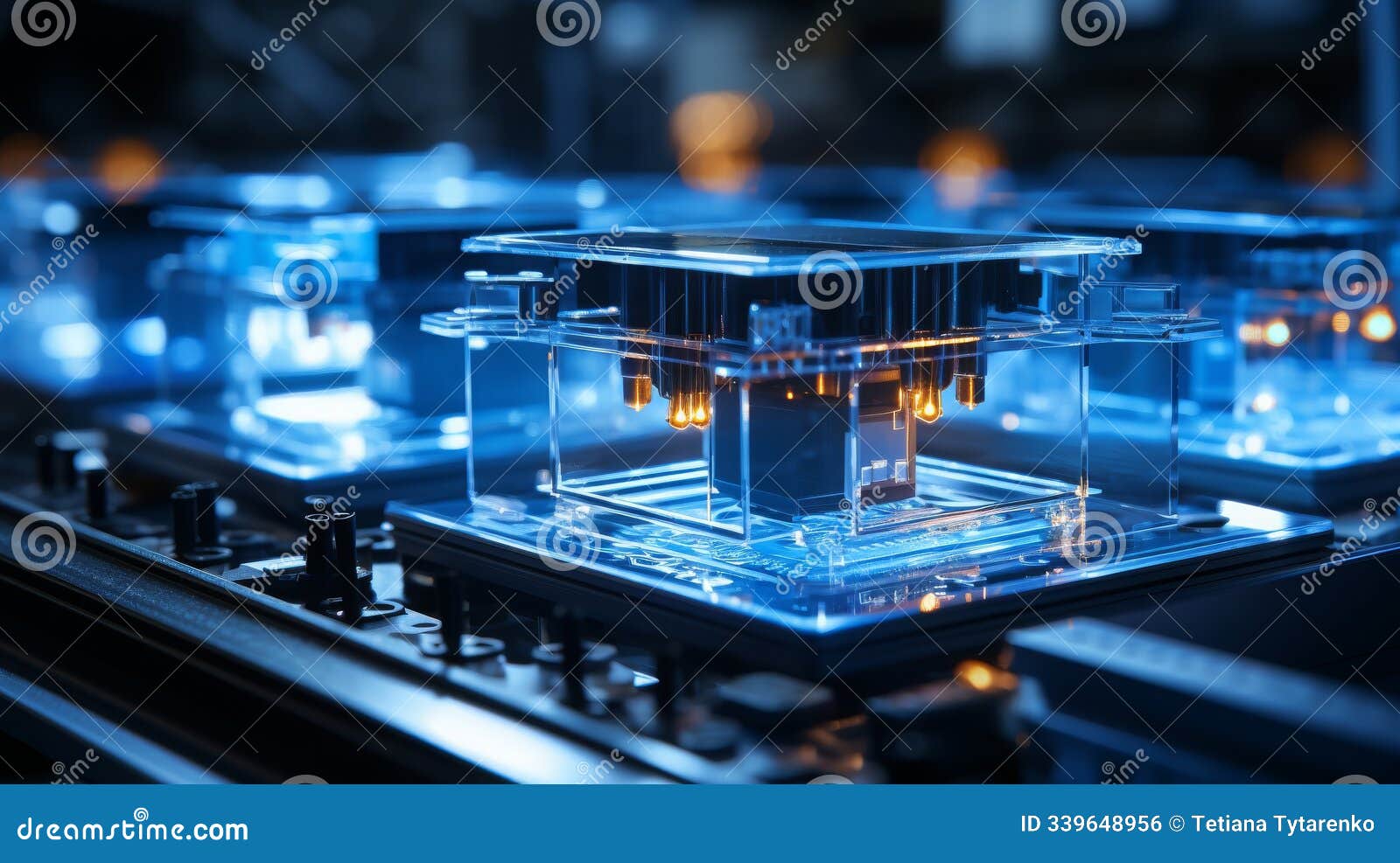 Robotic Cleanroom in a Microchip Factory Performing Precision ...