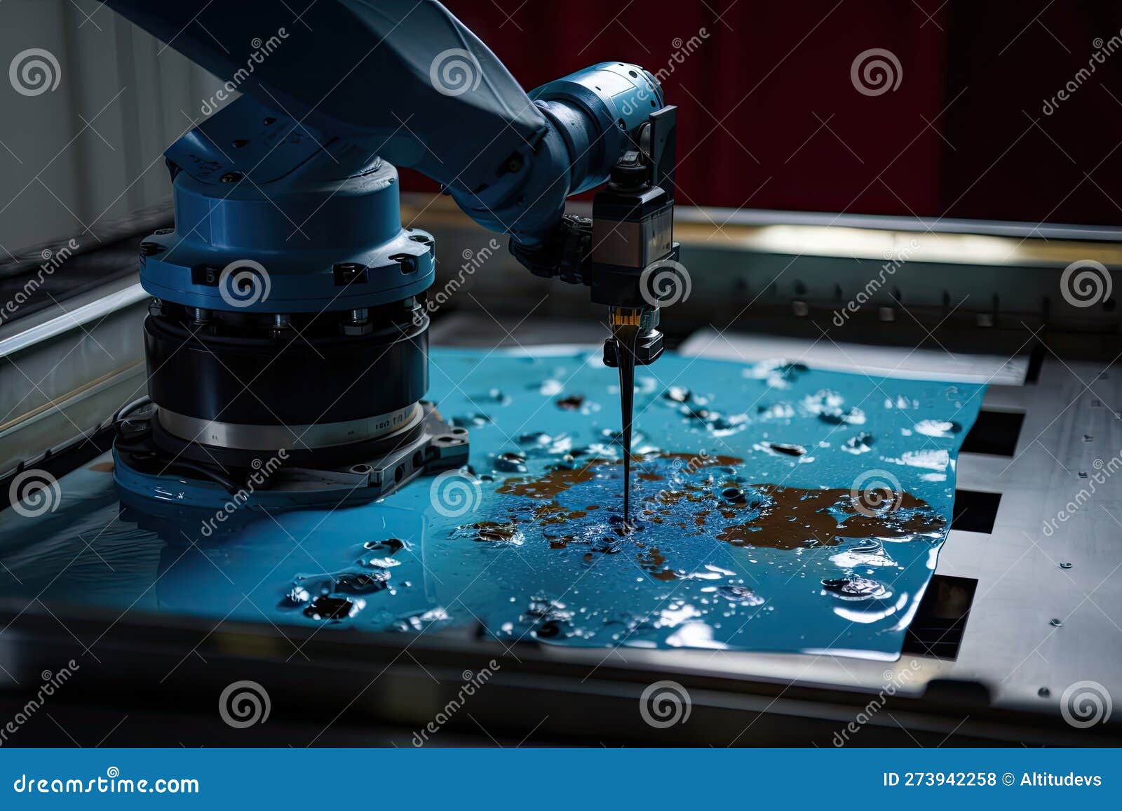 A Robotic Coating System Spraying a Layer of Protective Lacquer Onto ...