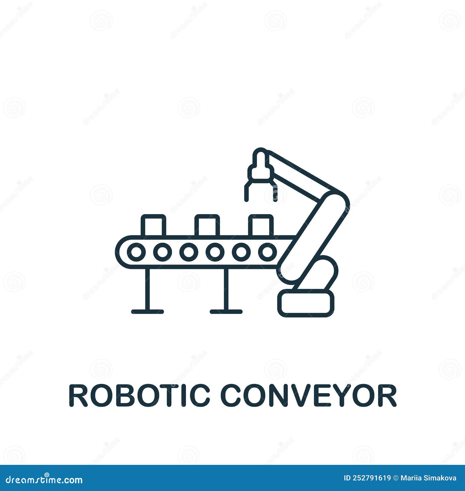 Robotic Conveyor Icon. Monochrome Simple Artificial Intelligence Icon ...