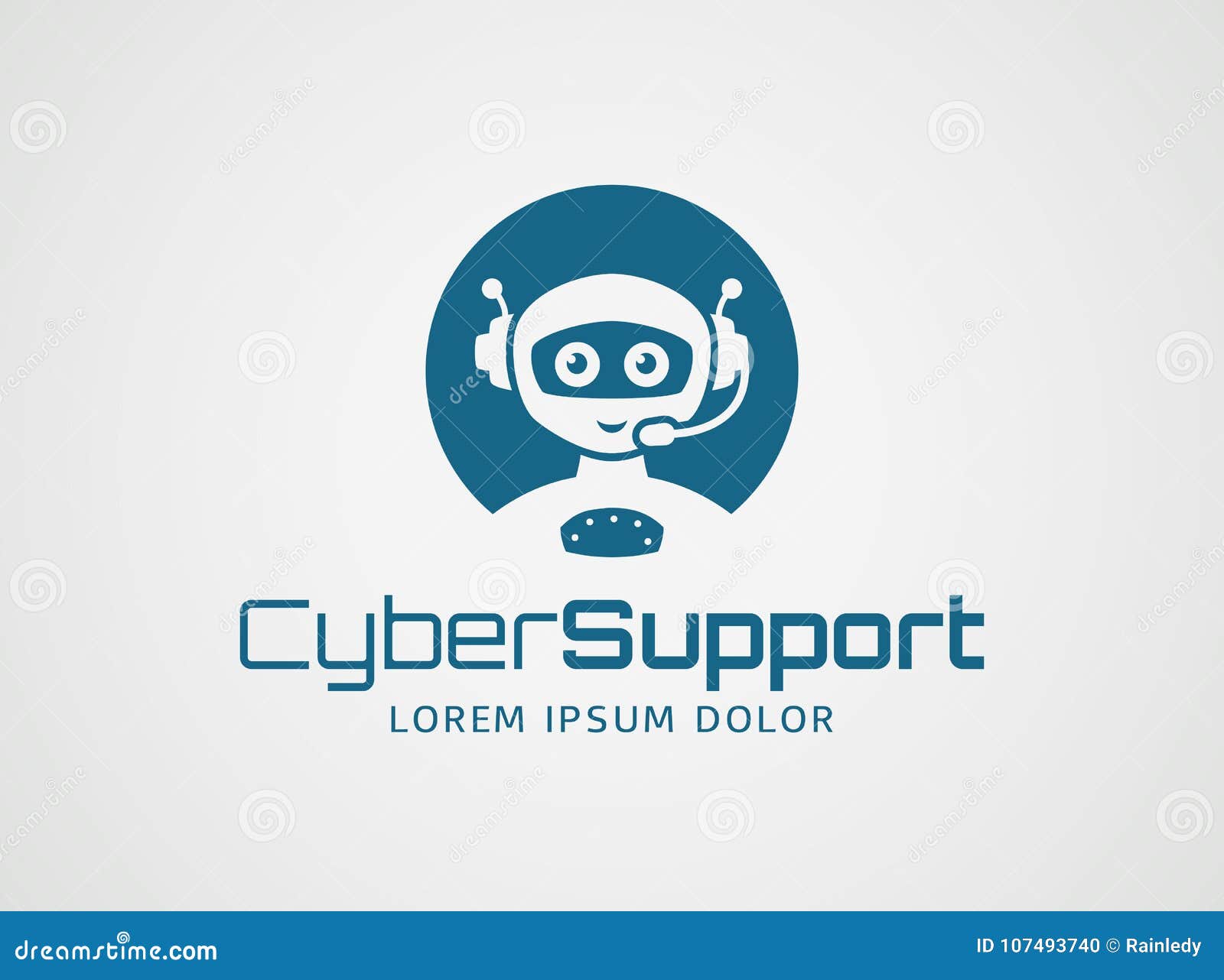 Robotic Customer Support. Vector Logo. Stock Vector - Illustration of ...