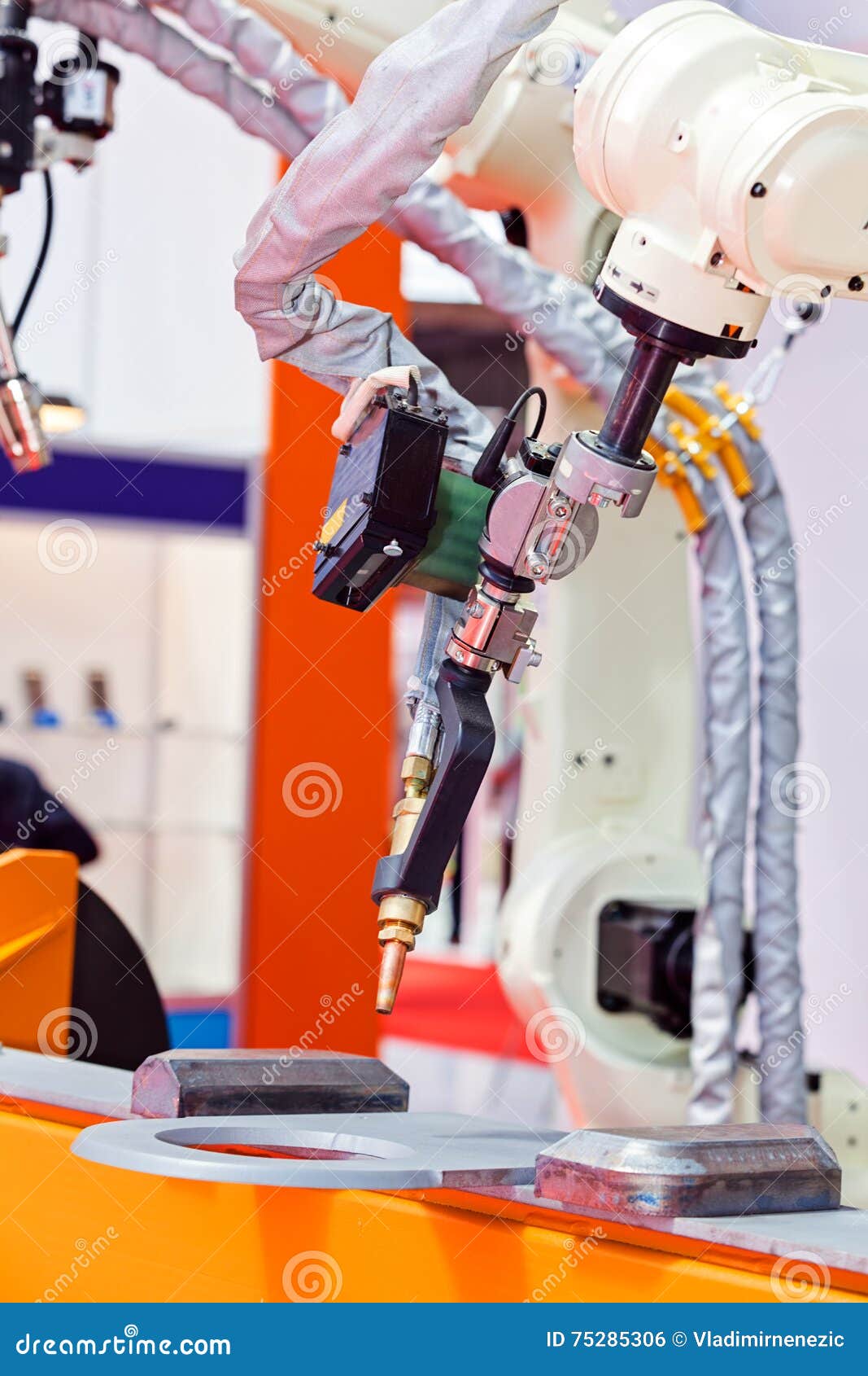 Robotic cutting machine stock photo. Image of close, process - 75285306