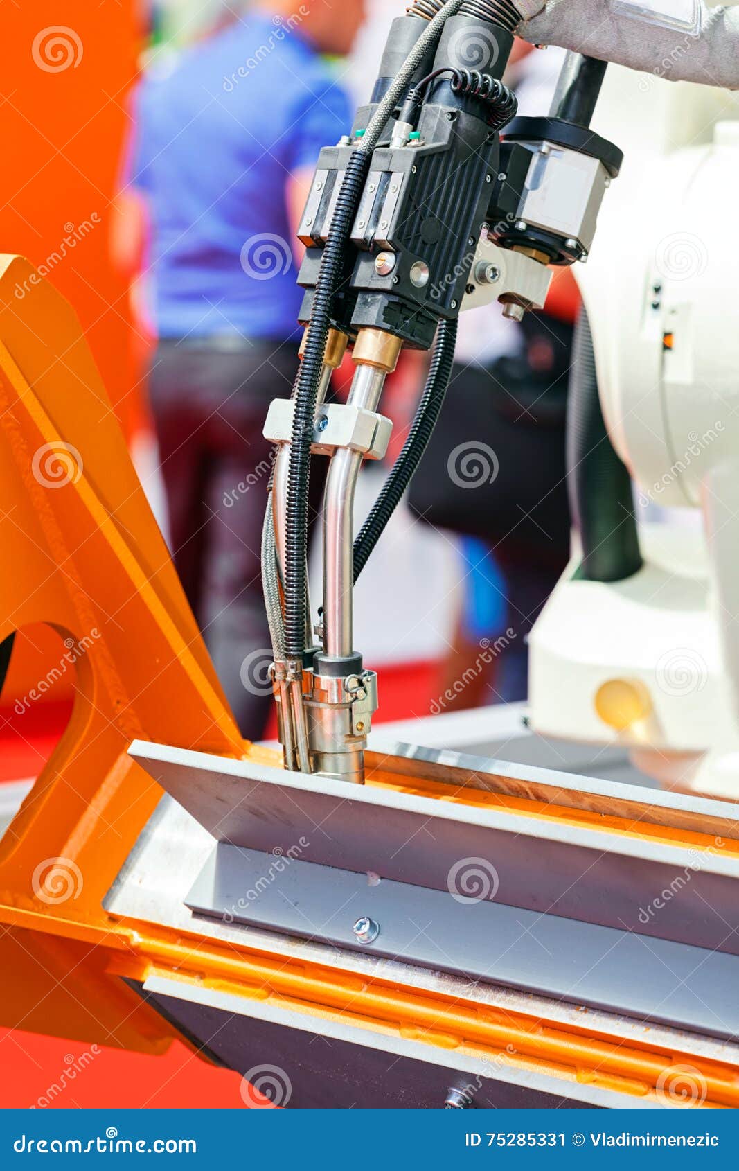 Robotic cutting machine stock image. Image of current - 75285331