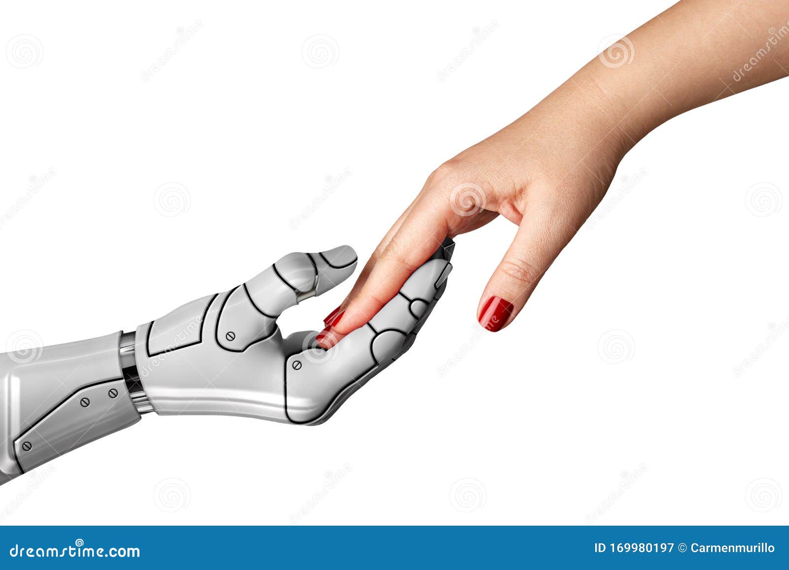 Cyborg Hand Holding A Connected Network Over A Earth Globe Concept On A ...
