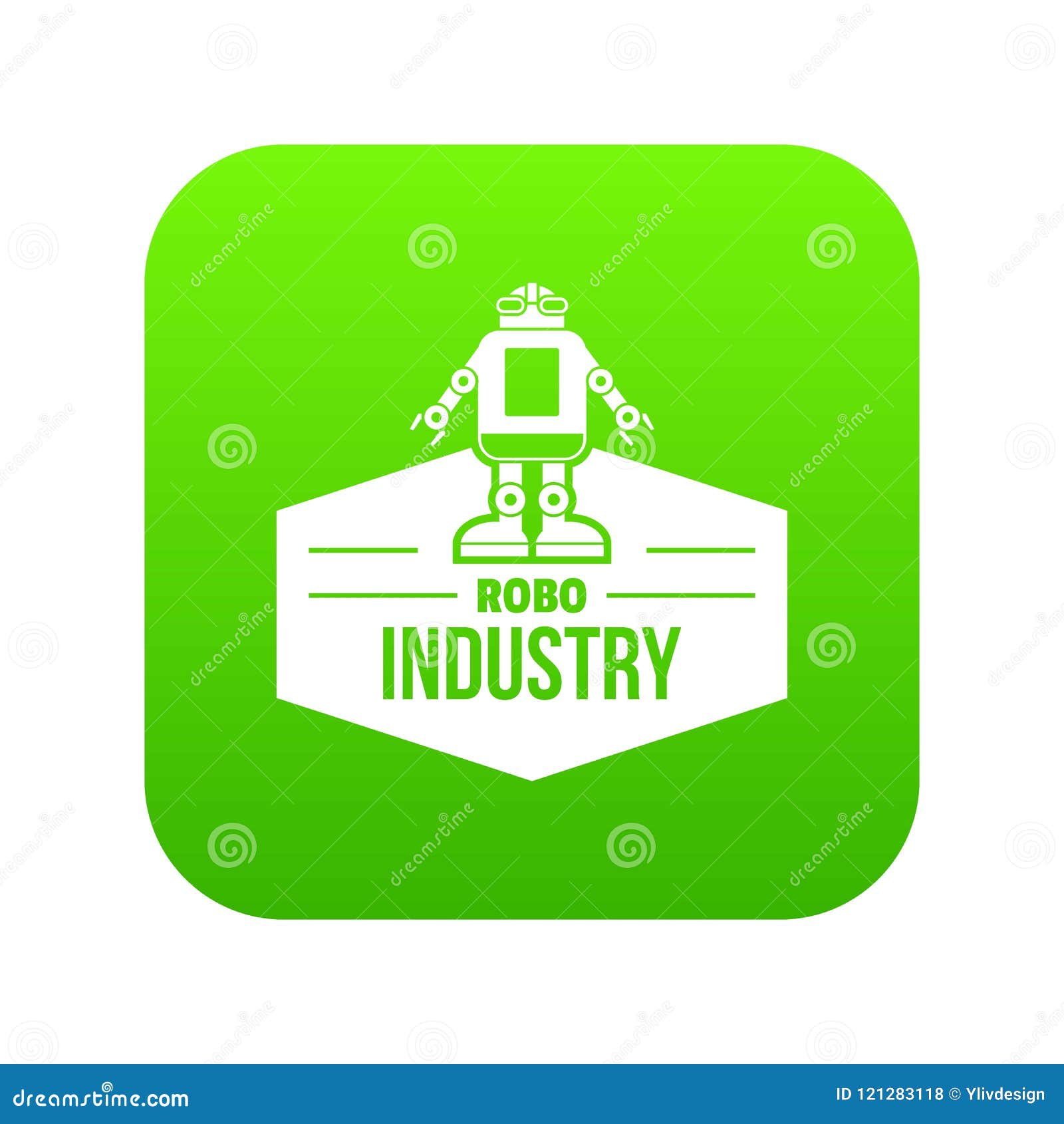 Robotic Cyborg Logo, Simple Gray Style Cartoon Vector | CartoonDealer ...