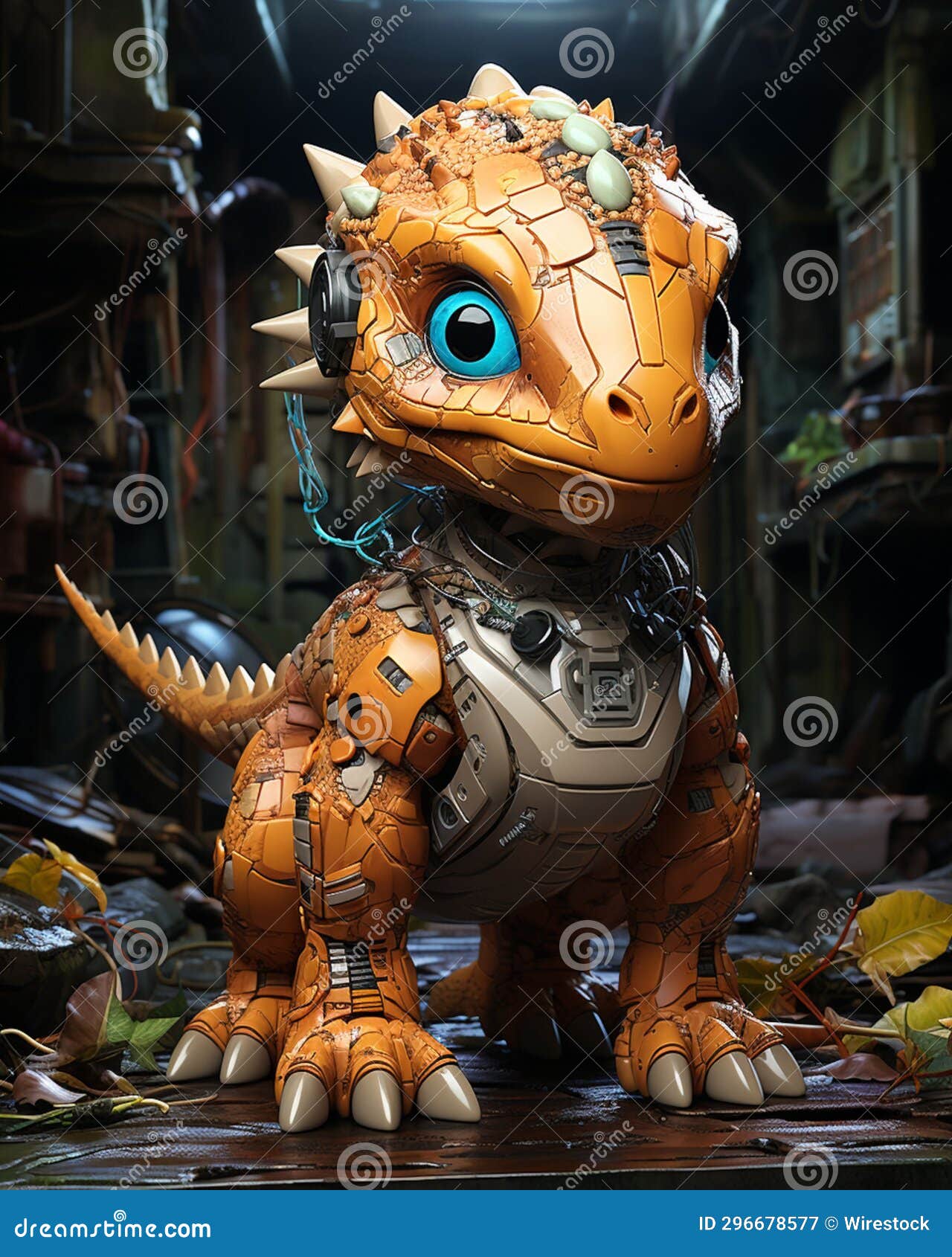 Robotic Dinosaur with a Friendly Expression, AI-generated. Stock ...