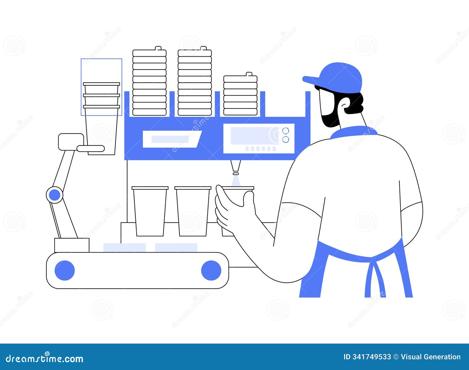 Robotic Dispensing Isolated Cartoon Vector Illustrations ...