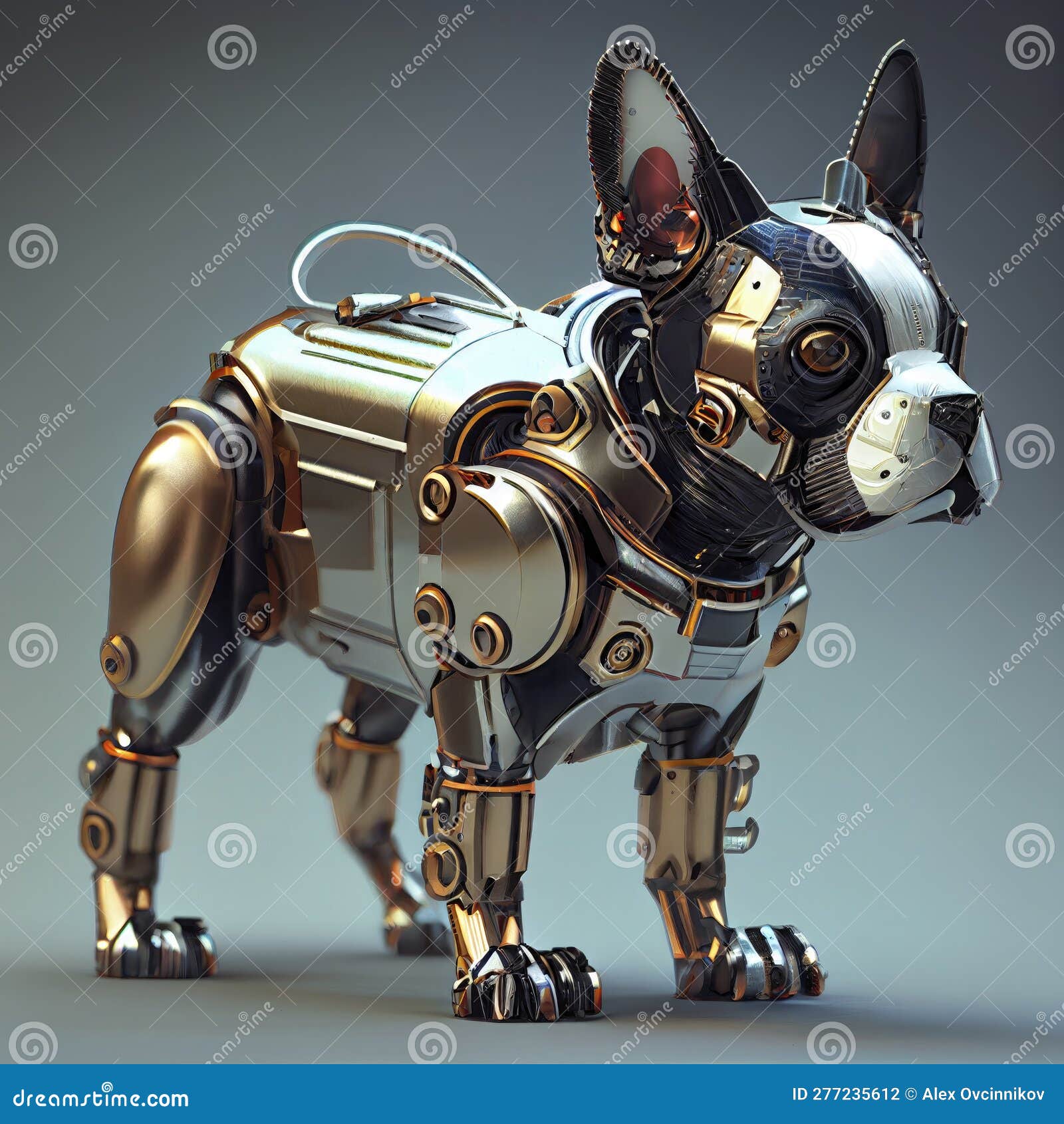 Robotic Dog with Metallic Frame for Futuristic Designs. Stock ...