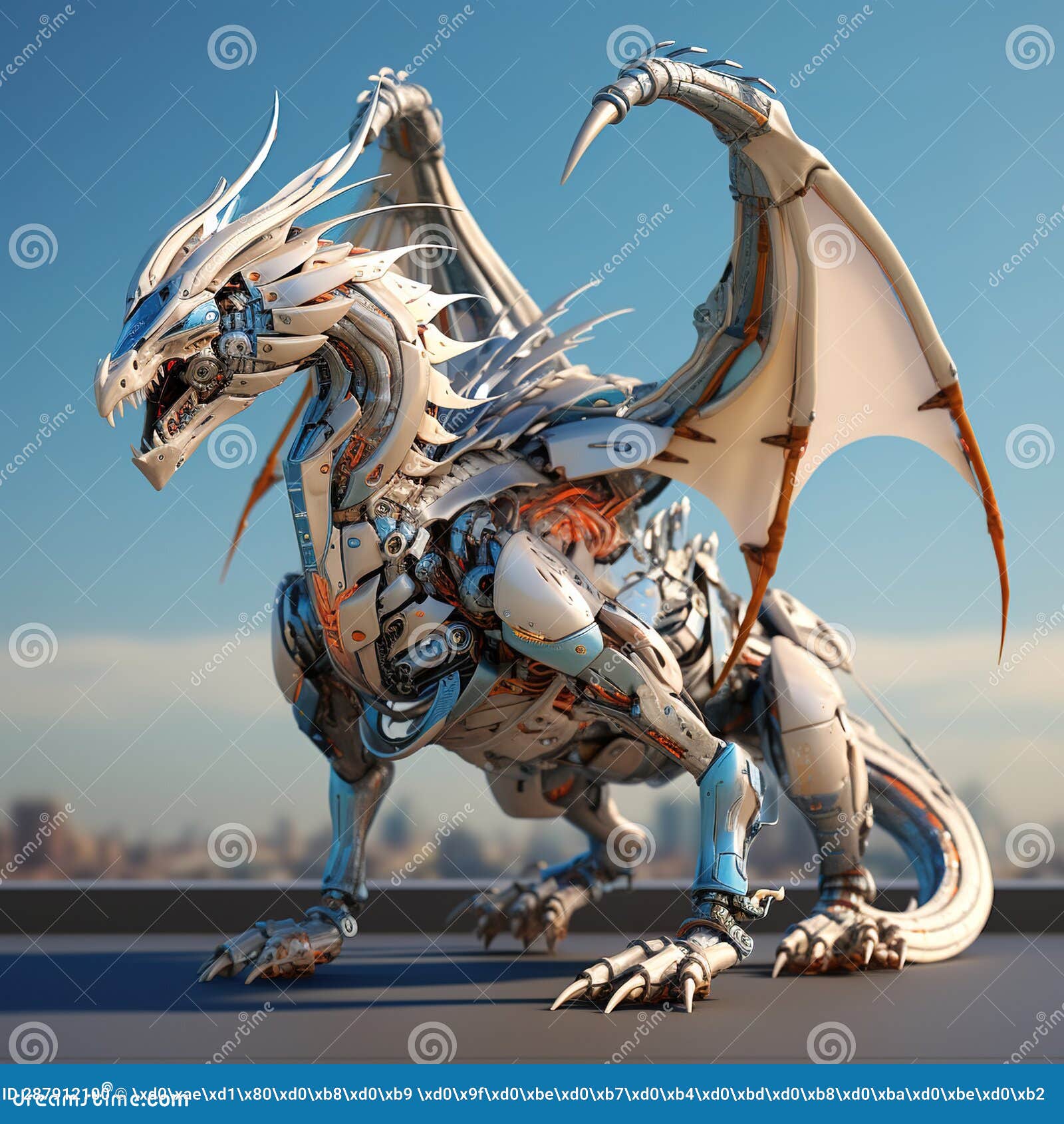 Robotic Dragon, Symbol of 2024. Fantasy Stock Photo - Image of reptile ...
