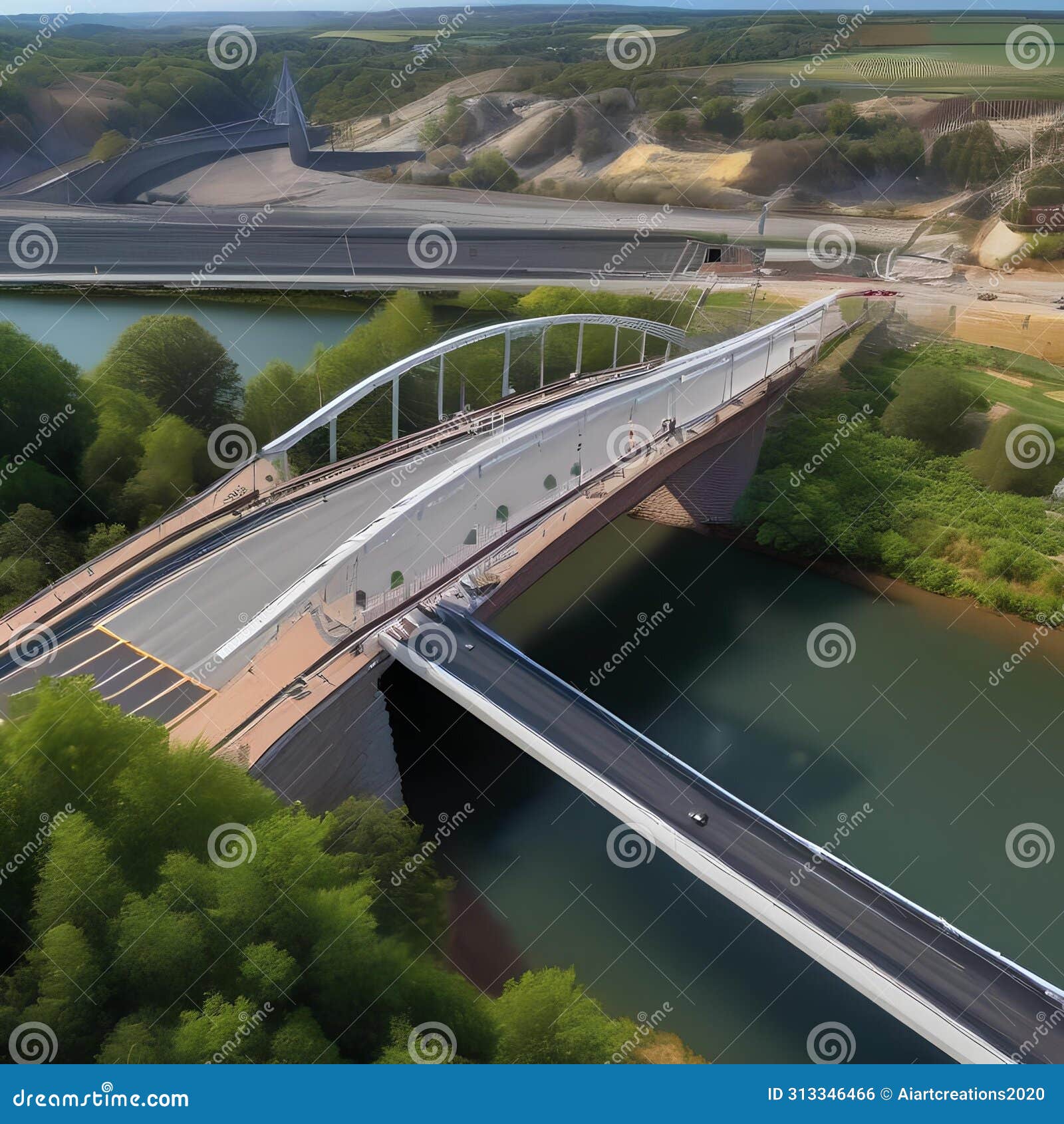 A Robotic Drone Inspecting a Bridge for Structural Integrity1 Stock ...