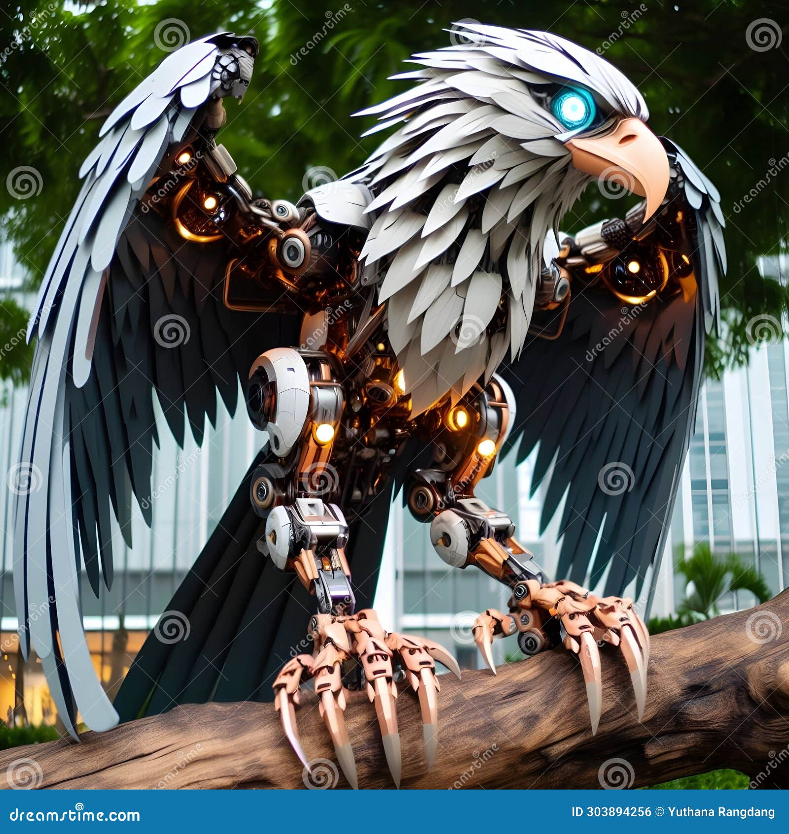 Robotic eagle stock illustration. Illustration of sculpture - 303894256