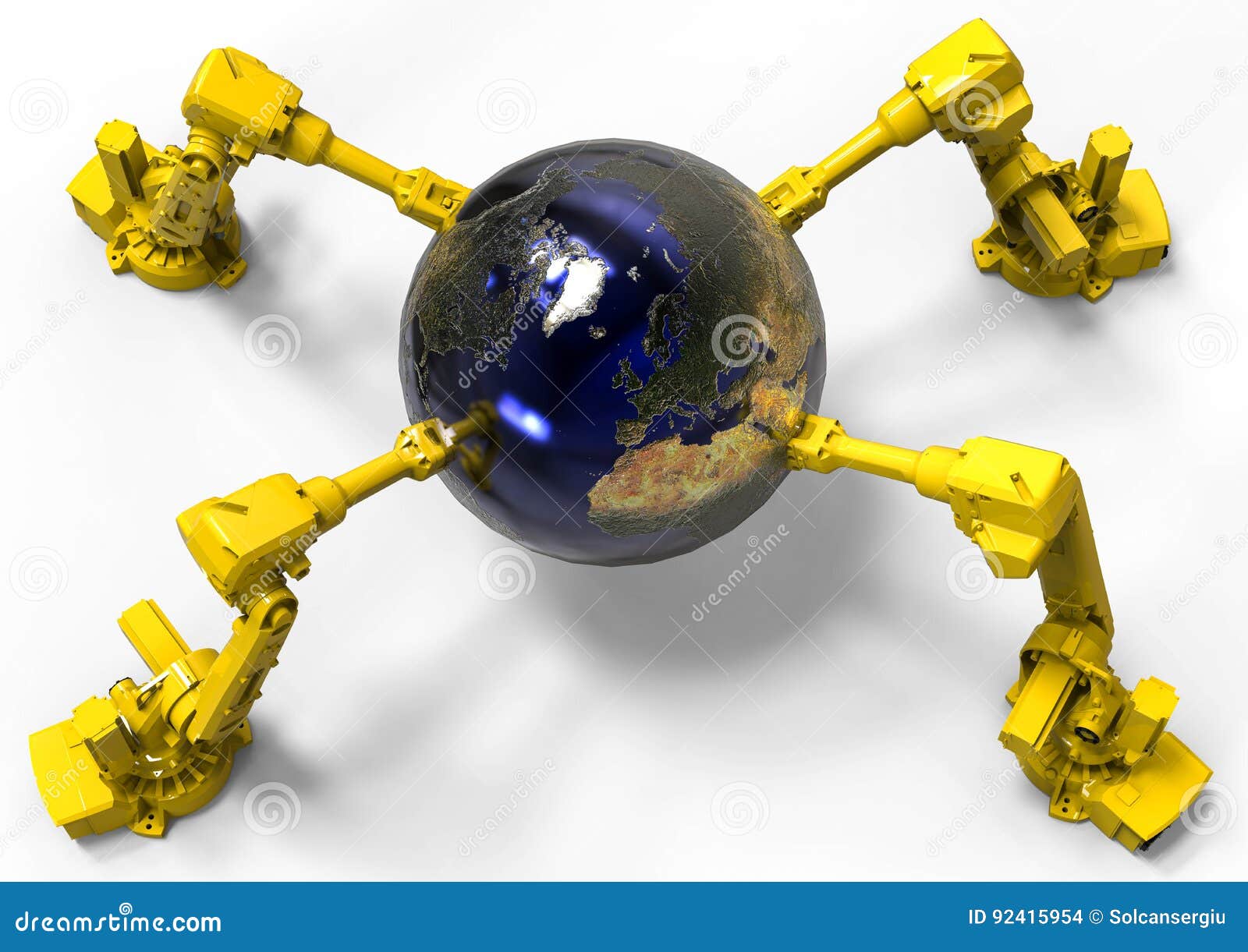 Robotic Earth stock illustration. Illustration of earth - 92415954