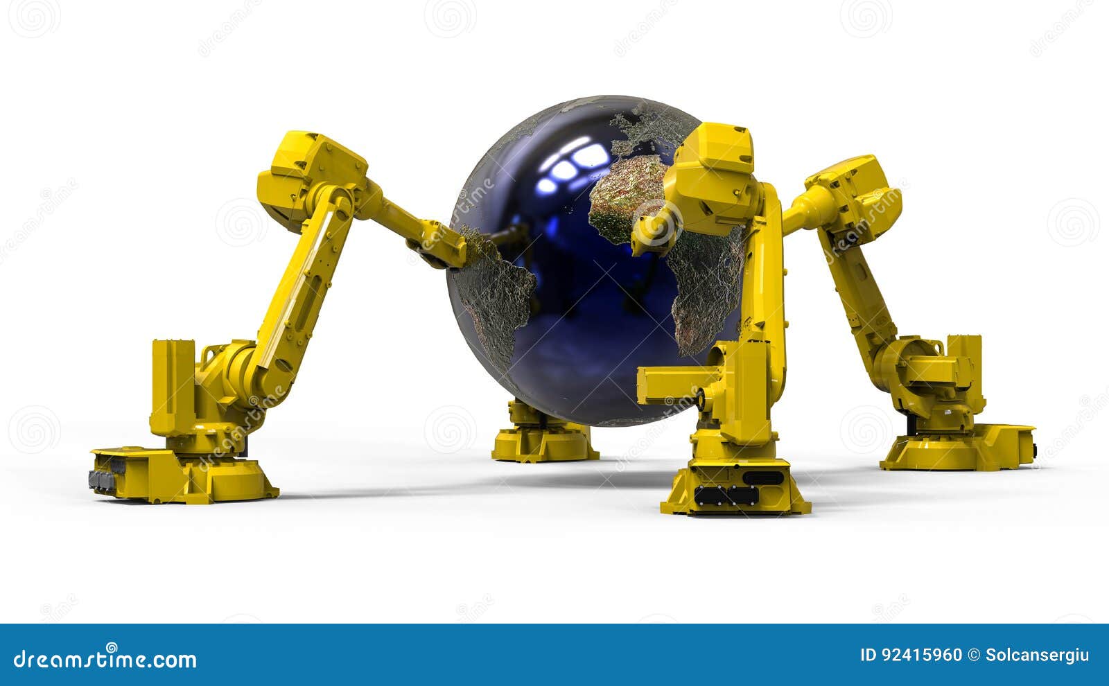 Robotic Earth stock illustration. Illustration of computer - 92415960