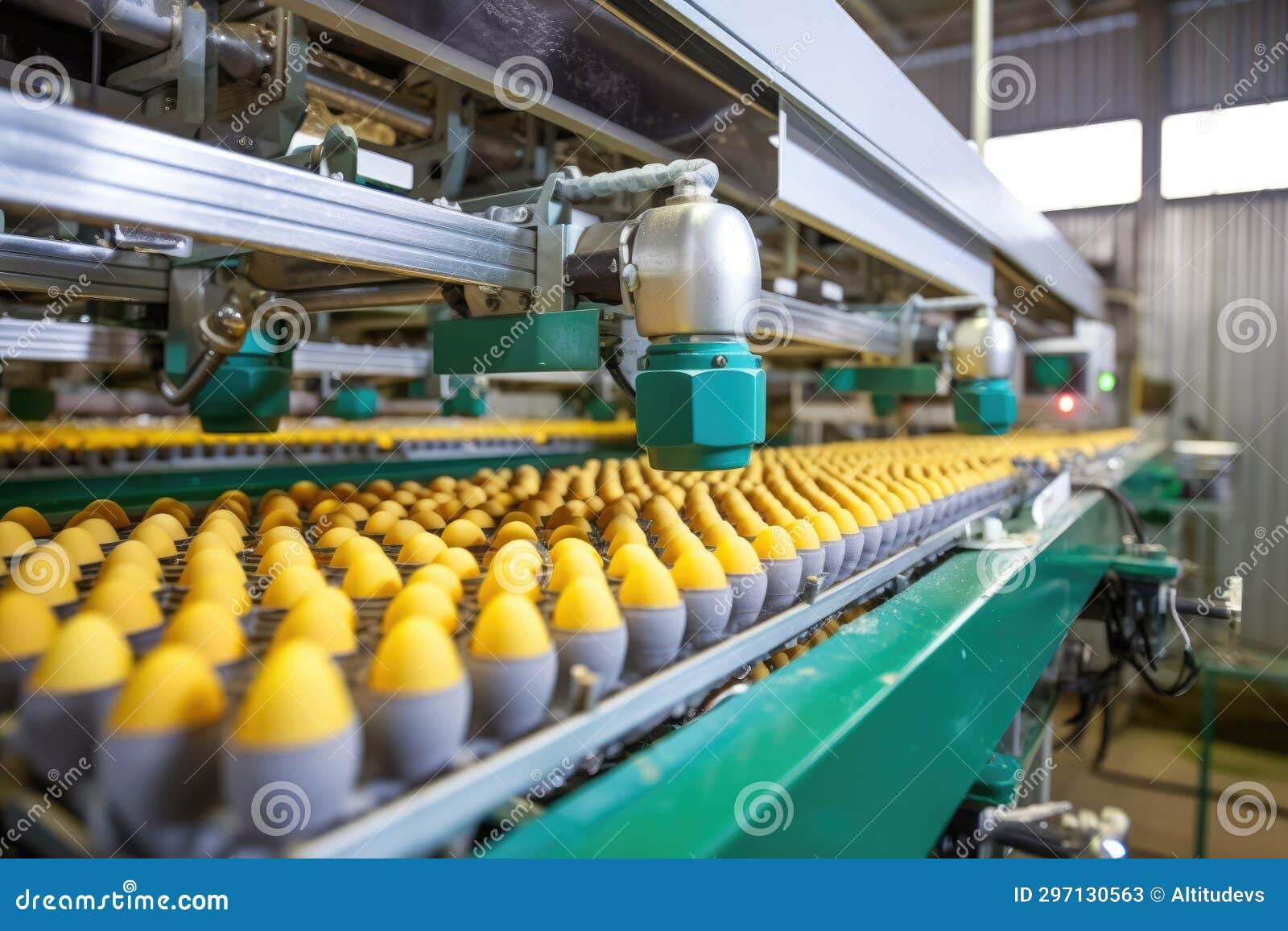 Robotic Egg Collection System in a Poultry Farm Stock Image - Image of ...