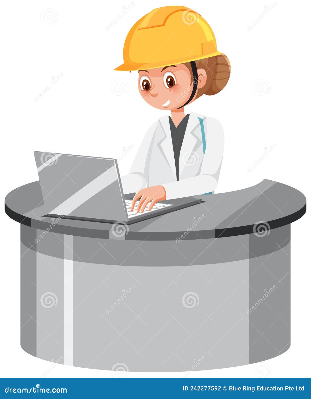 A Robotic Engineer Controlling Machine Stock Vector - Illustration of ...