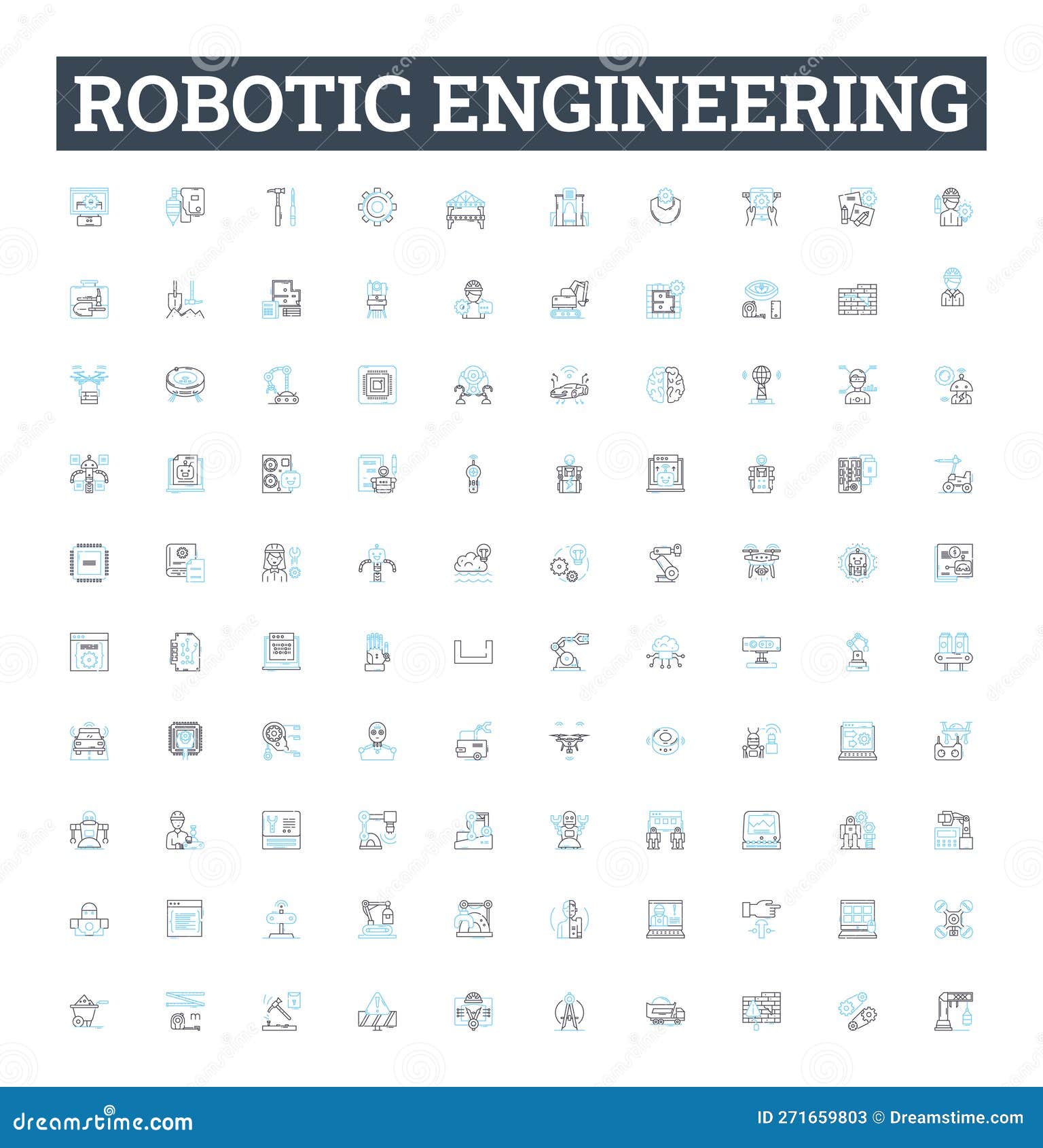 Robotic Engineering Vector Line Icons Set. Robotics, Engineering, Automation, Machines ...