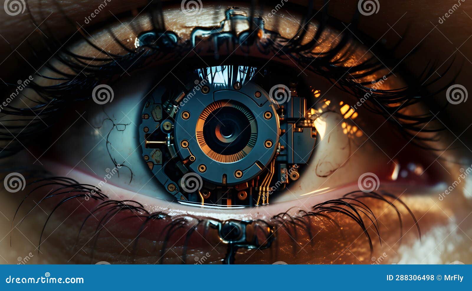 Robotic Eye, AI Vision, Technology Stock Illustration - Illustration of ...