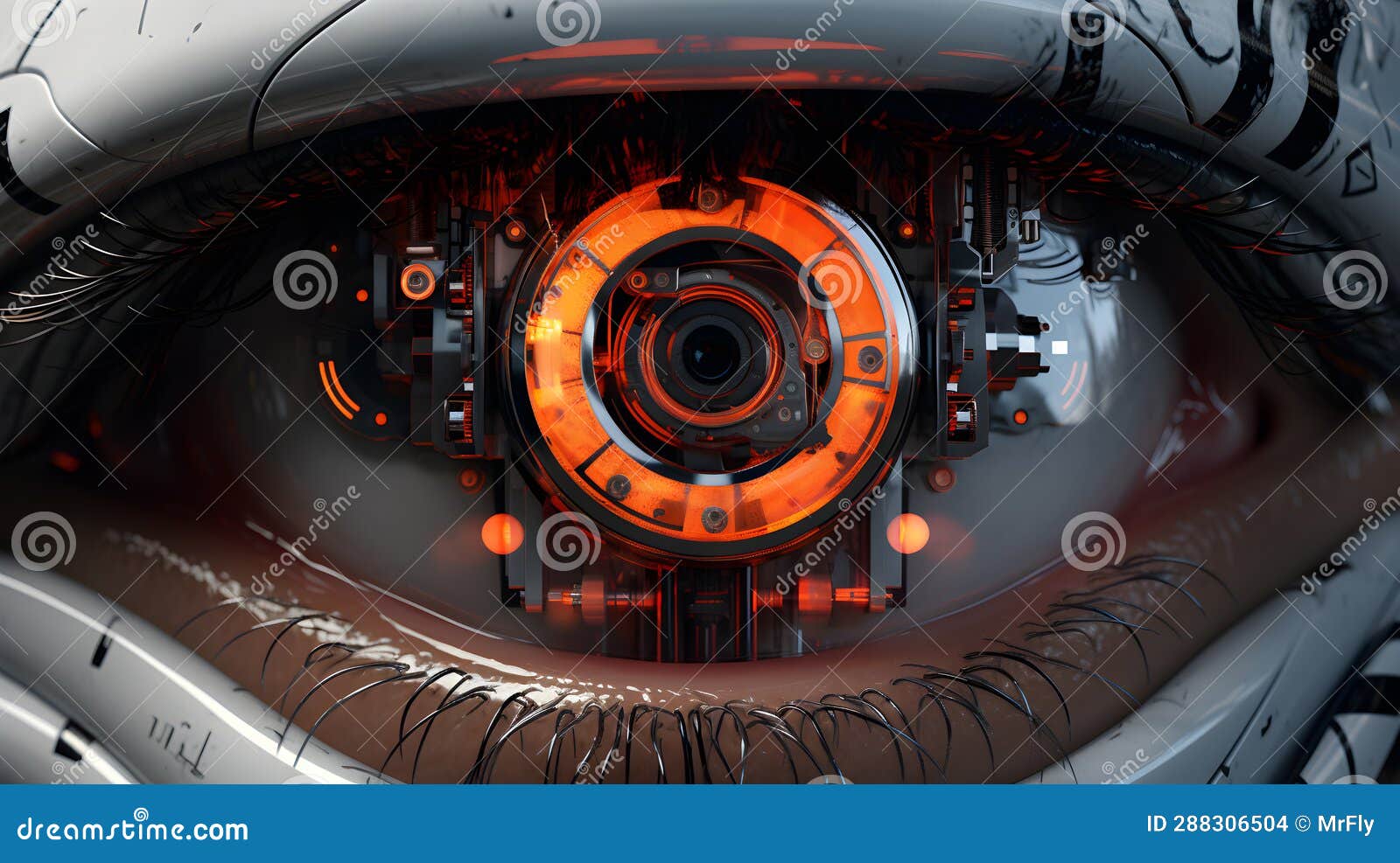 Robotic Eye, AI Vision, Technology Stock Illustration - Illustration of ...