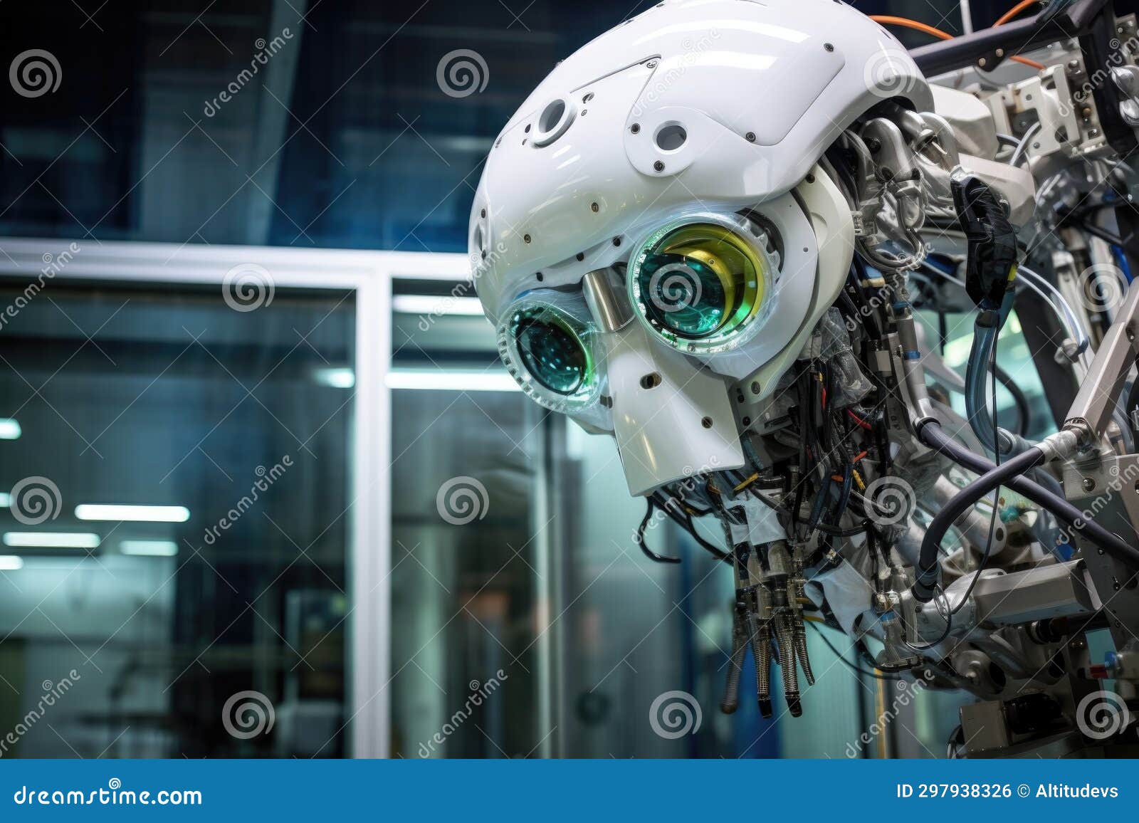 A Robotic Eye of a Humanoid Robot in a Technology Research Lab Stock ...