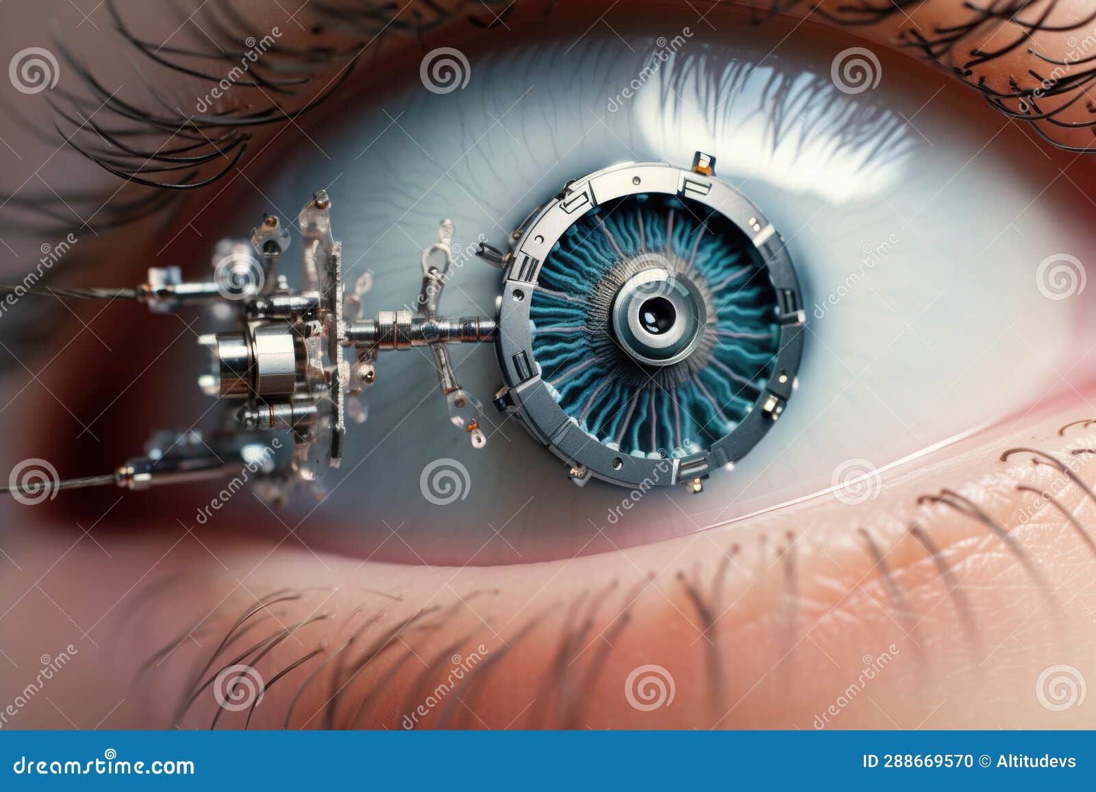 Robotic Eye Implant Zooming in on Tiny Details Stock Photo - Image of ...