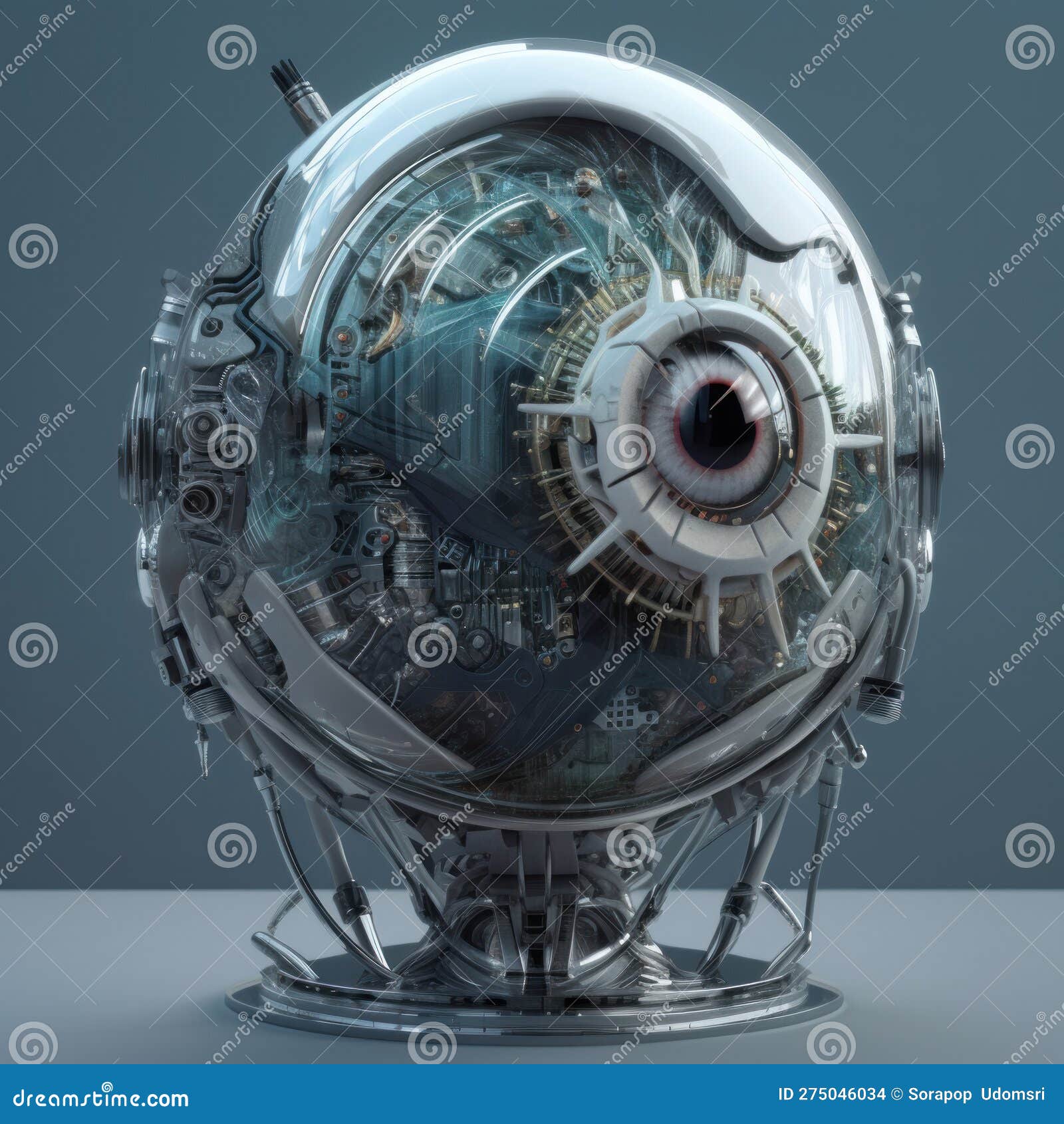 Stylized Robotic Eye 3d Render. Image Recognition Machine Vision Neural ...