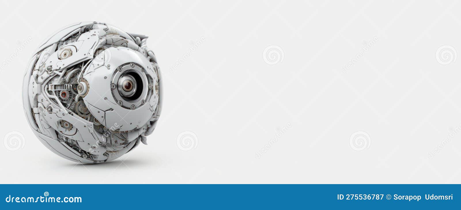 Robotic Eye with Metallic Textures and Glowing Circuits Stock ...