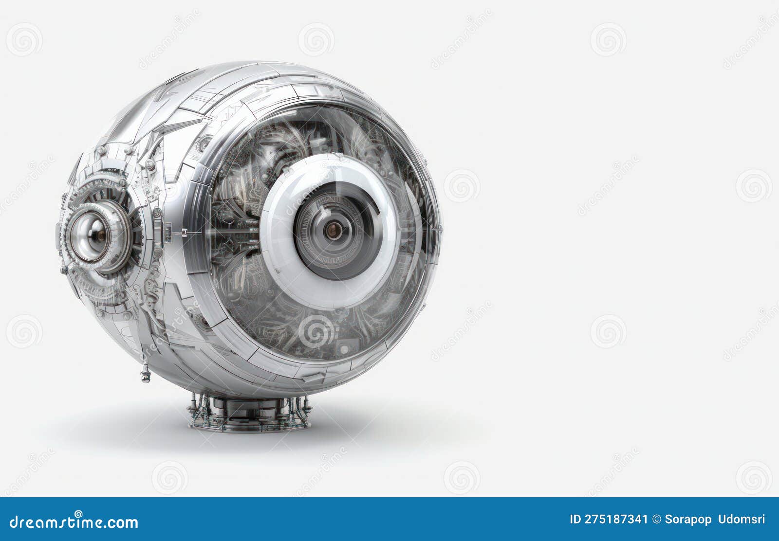 Robotic Eye with Metallic Textures and Glowing Circuits Stock Image ...