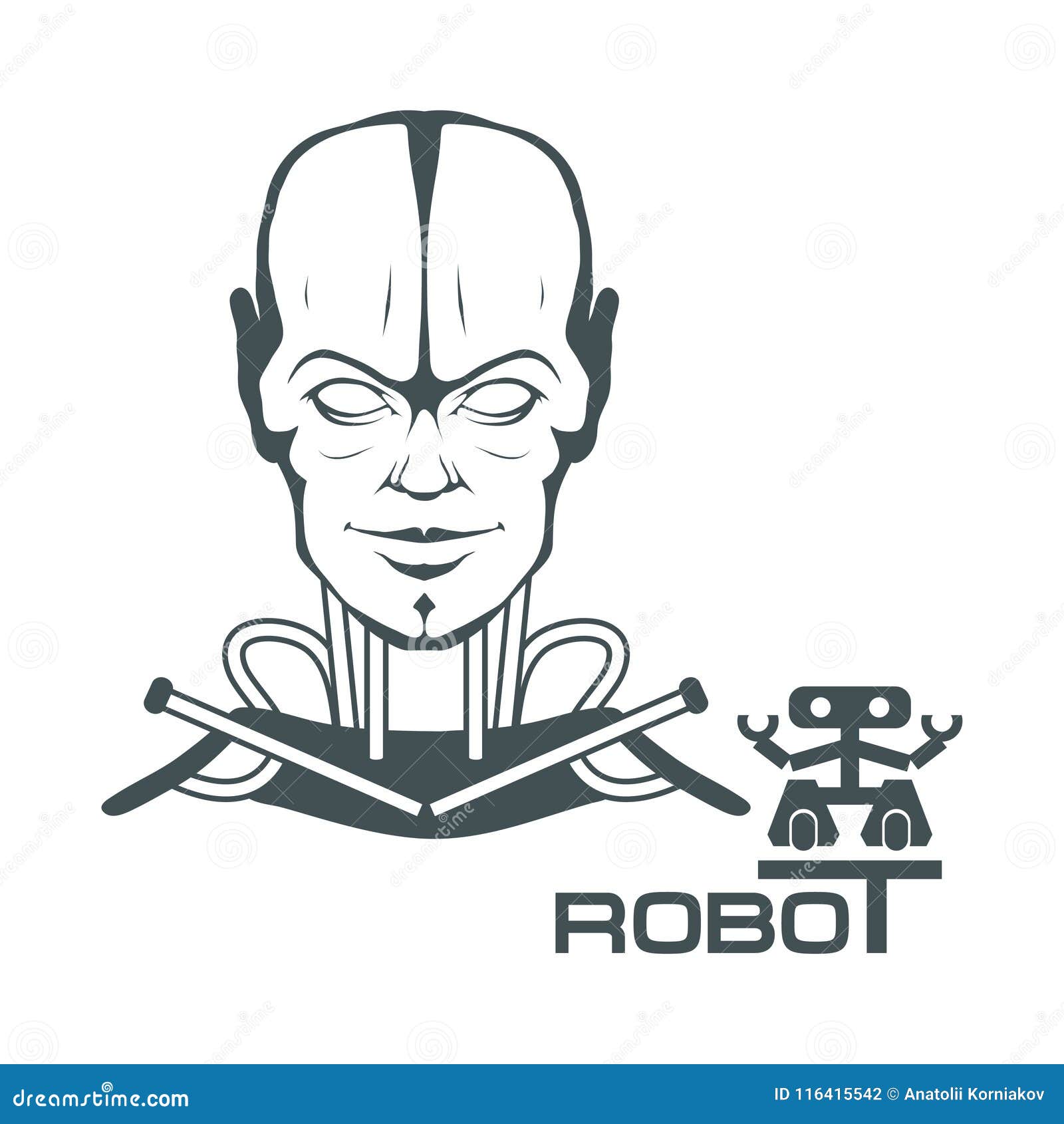 Robotic Face. Robot Logo For Design. Robotics. Vector Illustration ...