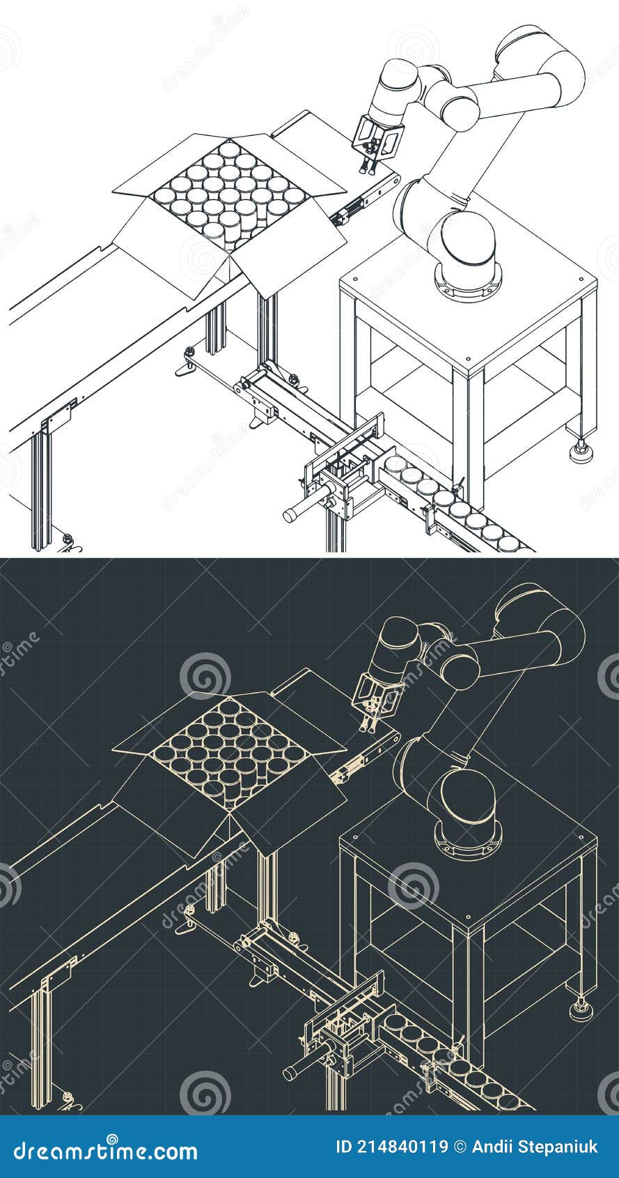 Robotic Factory Line Drawings Stock Vector - Illustration of automatic ...