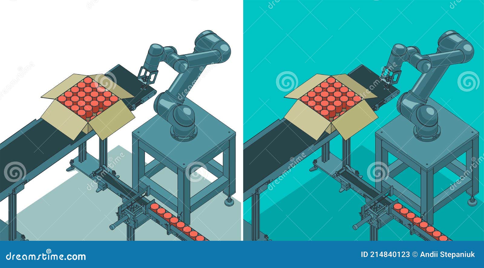 Robotic Factory Line Illustrations Stock Vector - Illustration of ...
