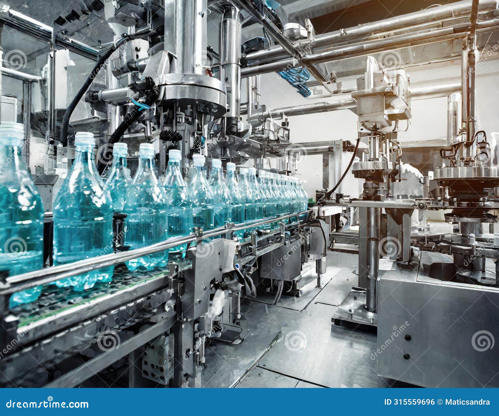 Factory Line For Processing And Bottling Of Pure Spring Water Into ...