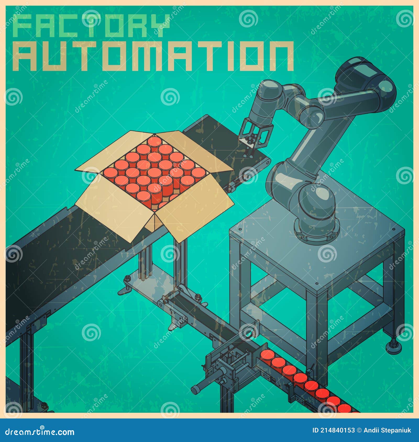 Robotic Arm - Retro Blueprint Stock Photography | CartoonDealer.com ...