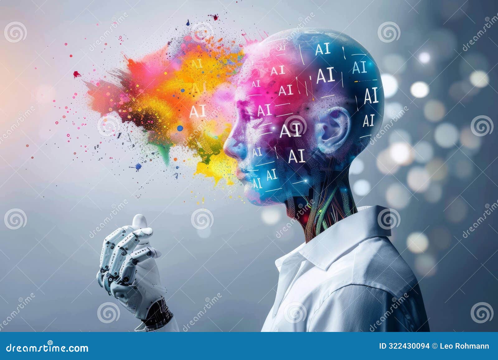 Robotic Figure with AI Brain, Illustrating the Synergy between Robotics ...