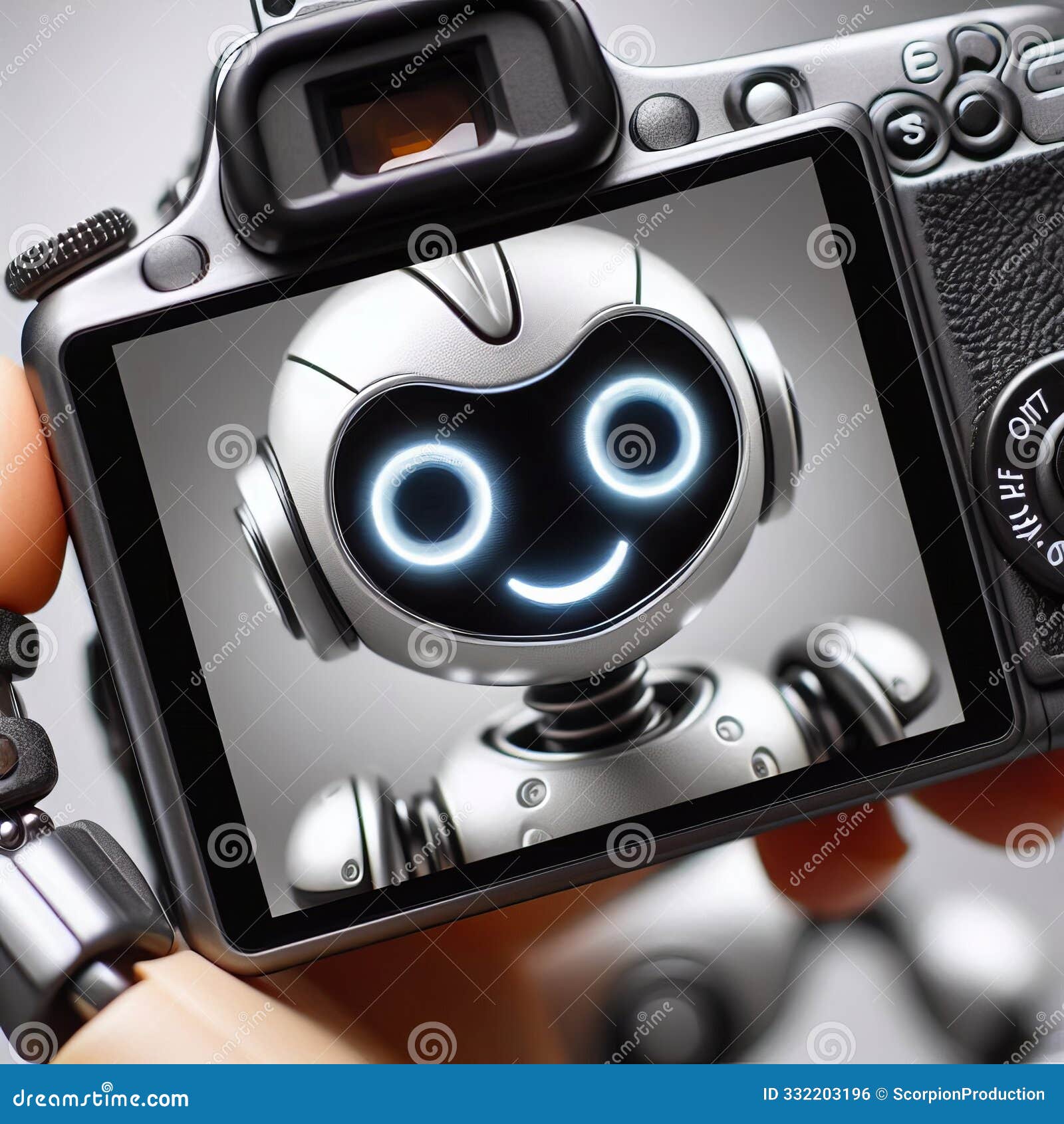 Robotic Figure Captured on Camera Screen, High-tech Concept Stock Photo ...