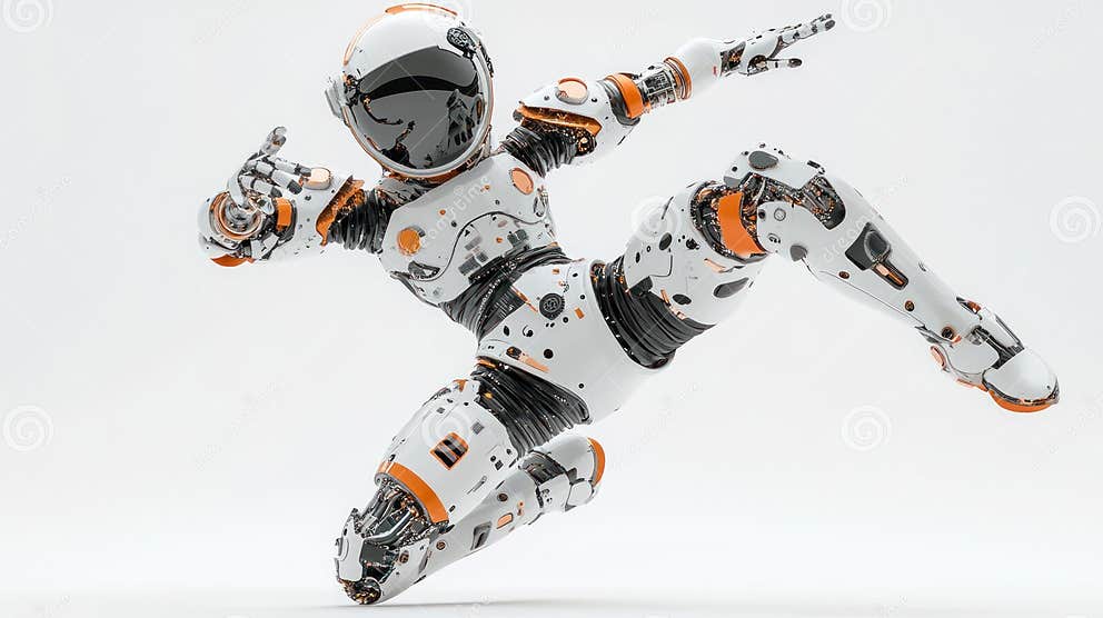 A Robotic Figure in a Dynamic Pose, Showcasing Advanced Technology and ...