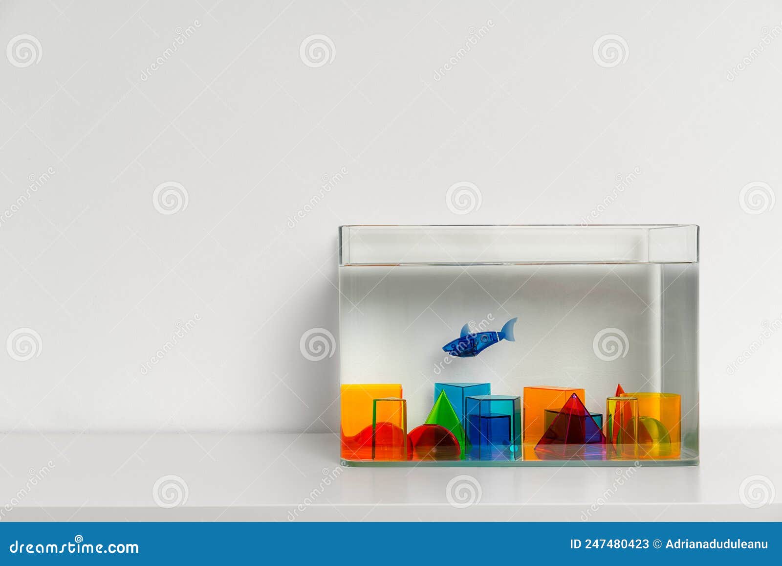 Robotic fish in aquarium stock image. Image of furniture - 247480423