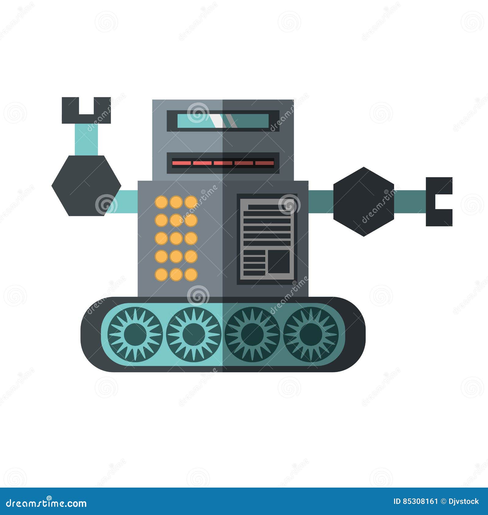 Robotic Future Technology with Wheel Shadow Stock Illustration ...