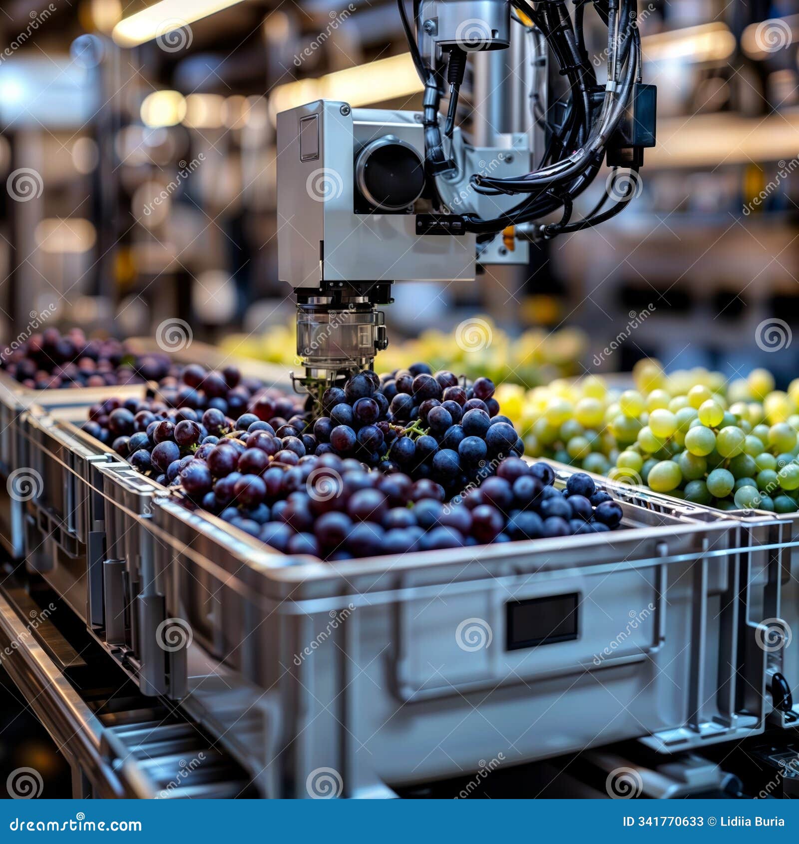 Modern Robotics: Grape Processing with Technology, Generative Ai Stock ...