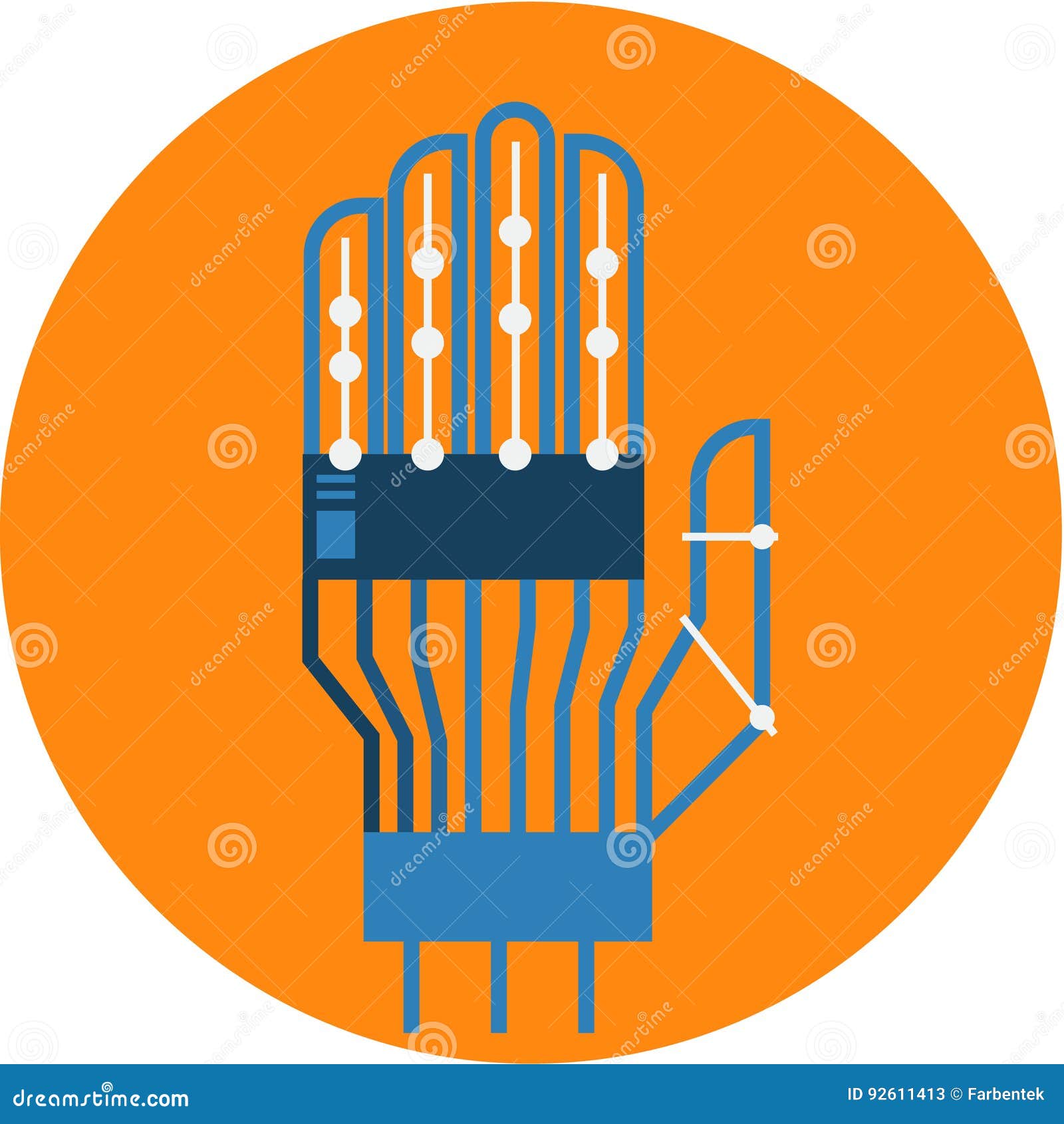 Robotic Hand Abstract Icon Illustration. Stock Vector - Illustration of ...