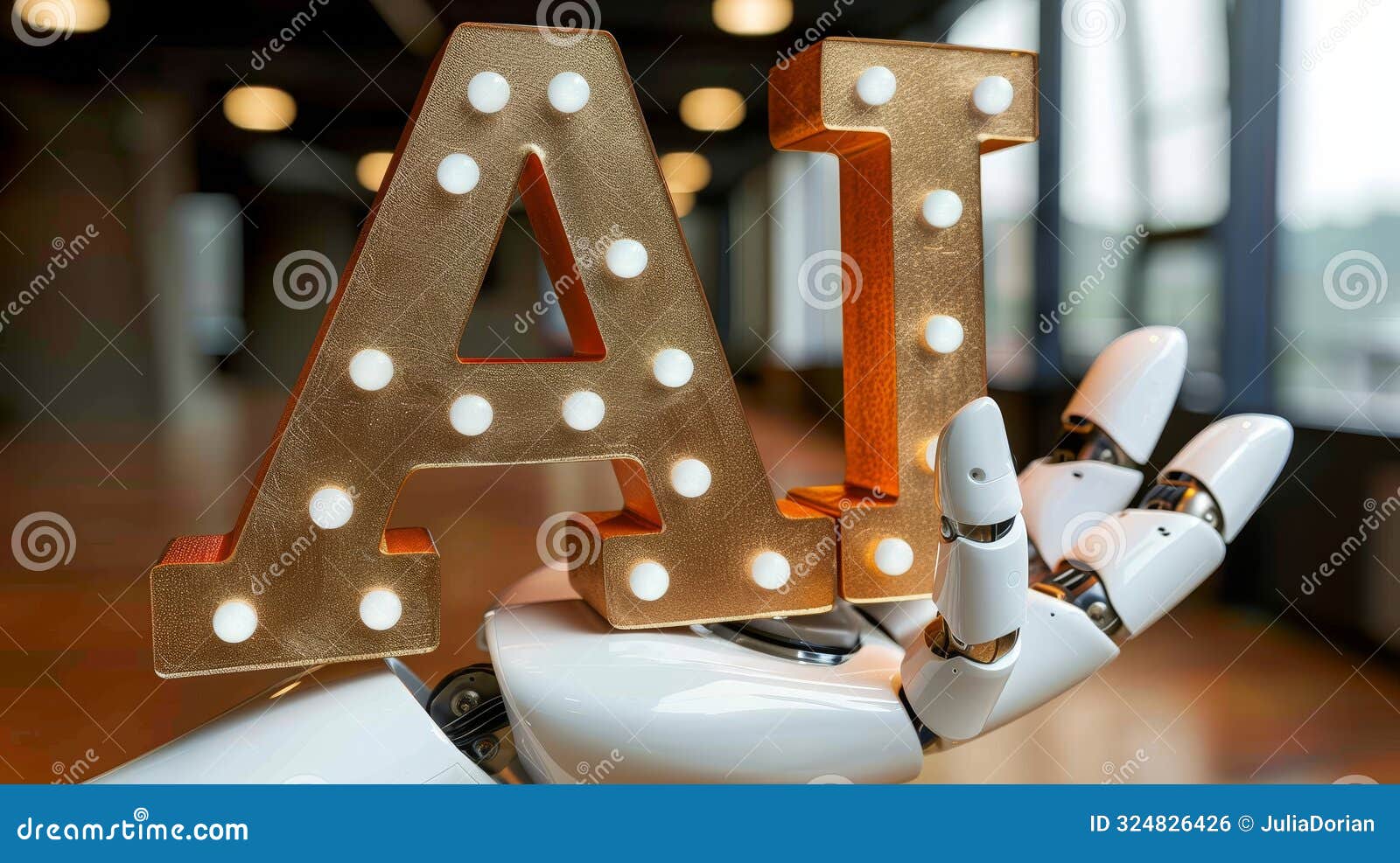Robotic Hand With Ai Letters Signifying Advancements In Artificial ...