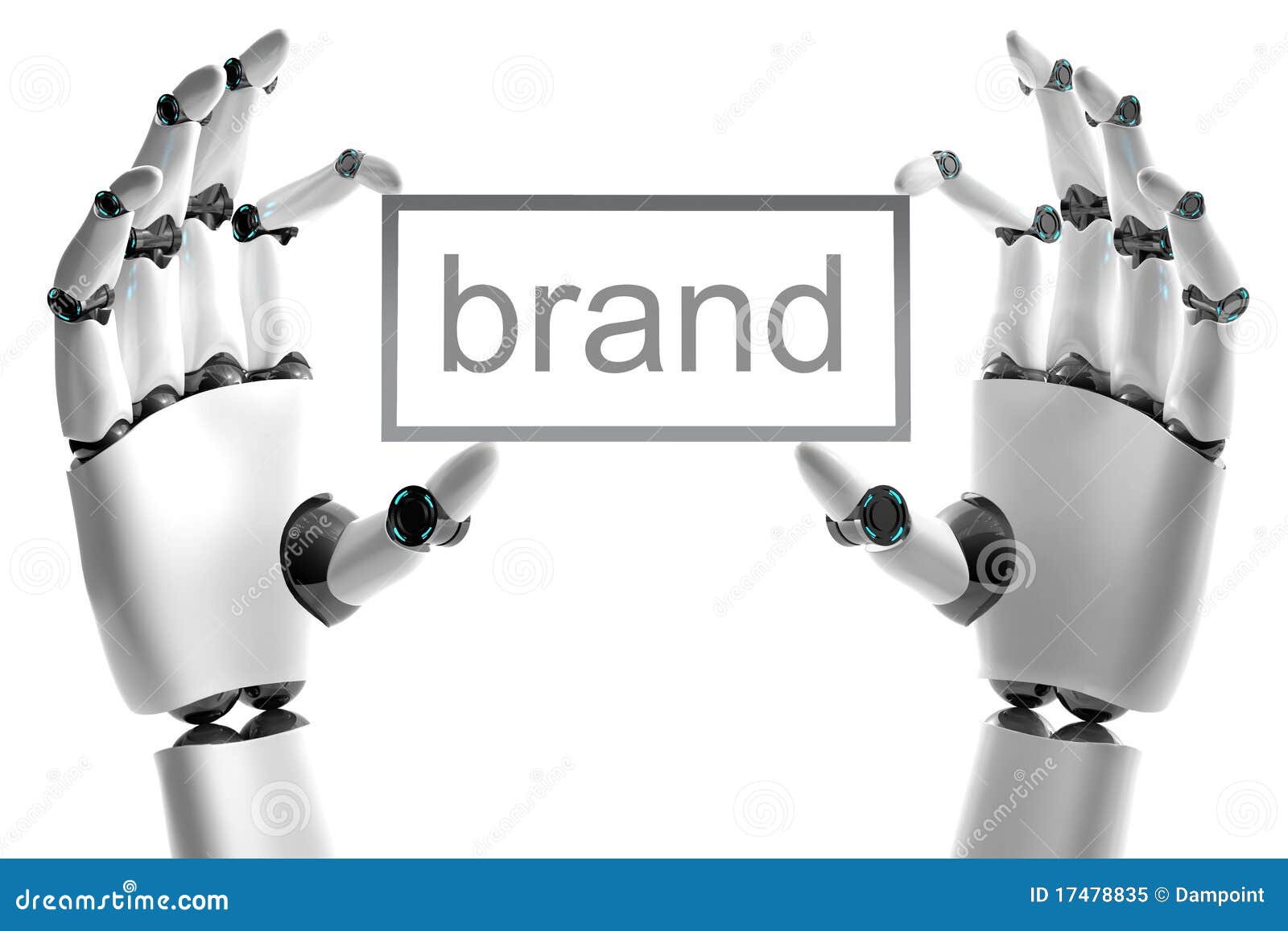 Robotic Hand Touching Digital Interface. Virtual Reality. Touch The ...