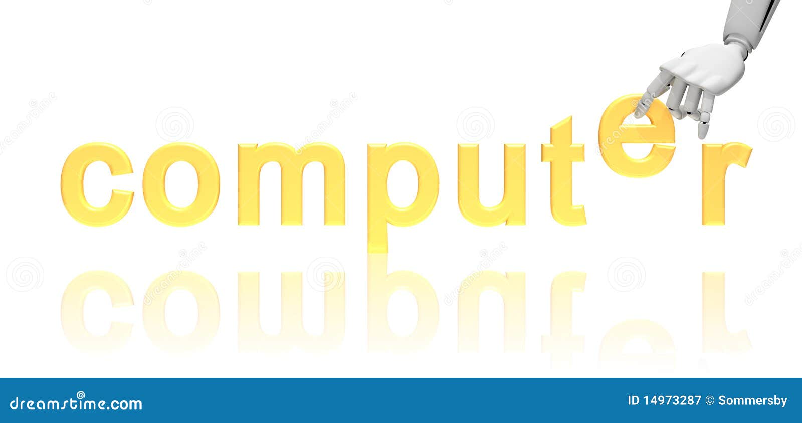 Robotic Hand Build Word Computer Stock Illustration - Illustration of ...