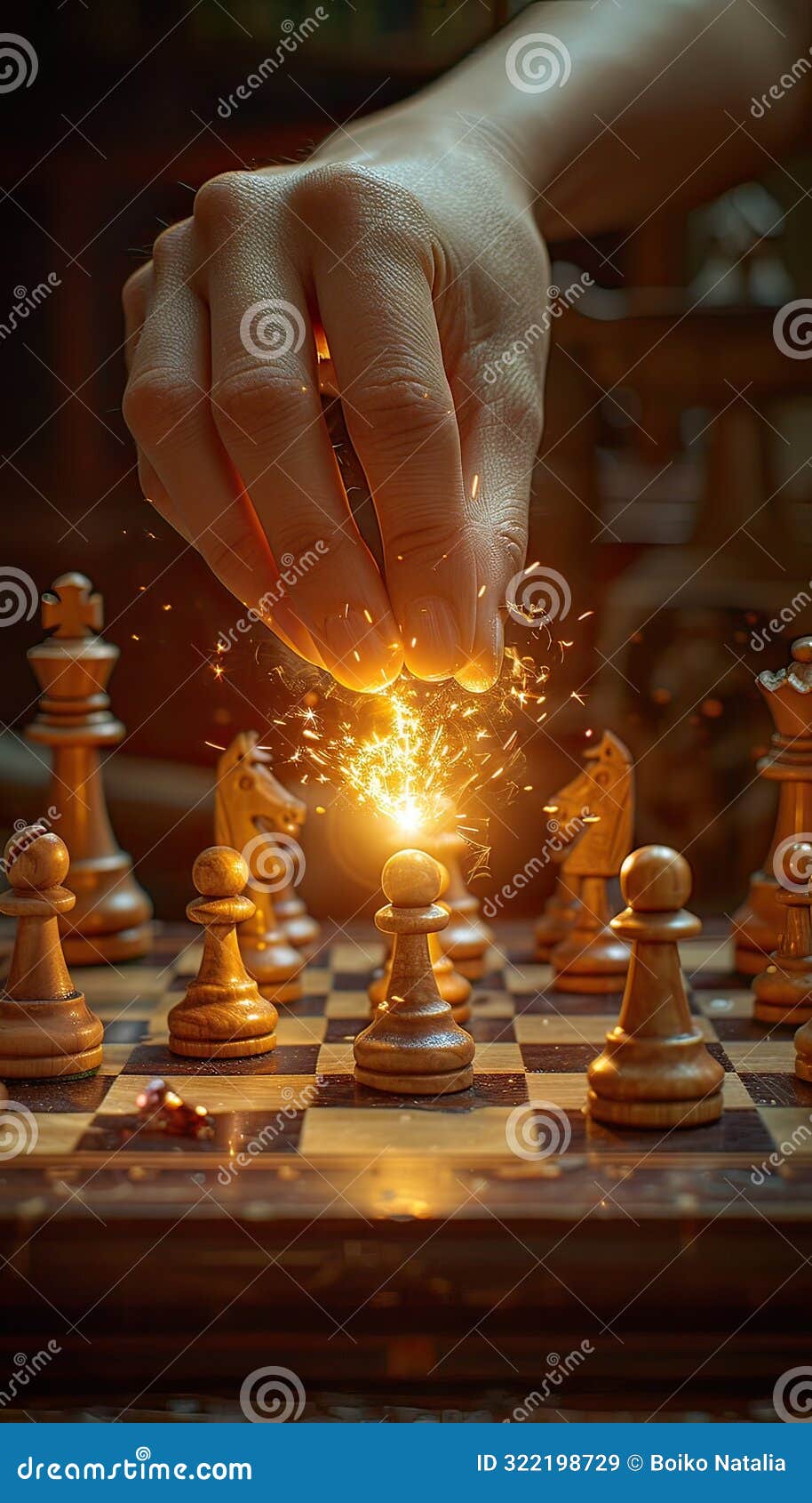 A Robot with Artificial Intelligence Plays Chess. Hand Close-up on a ...